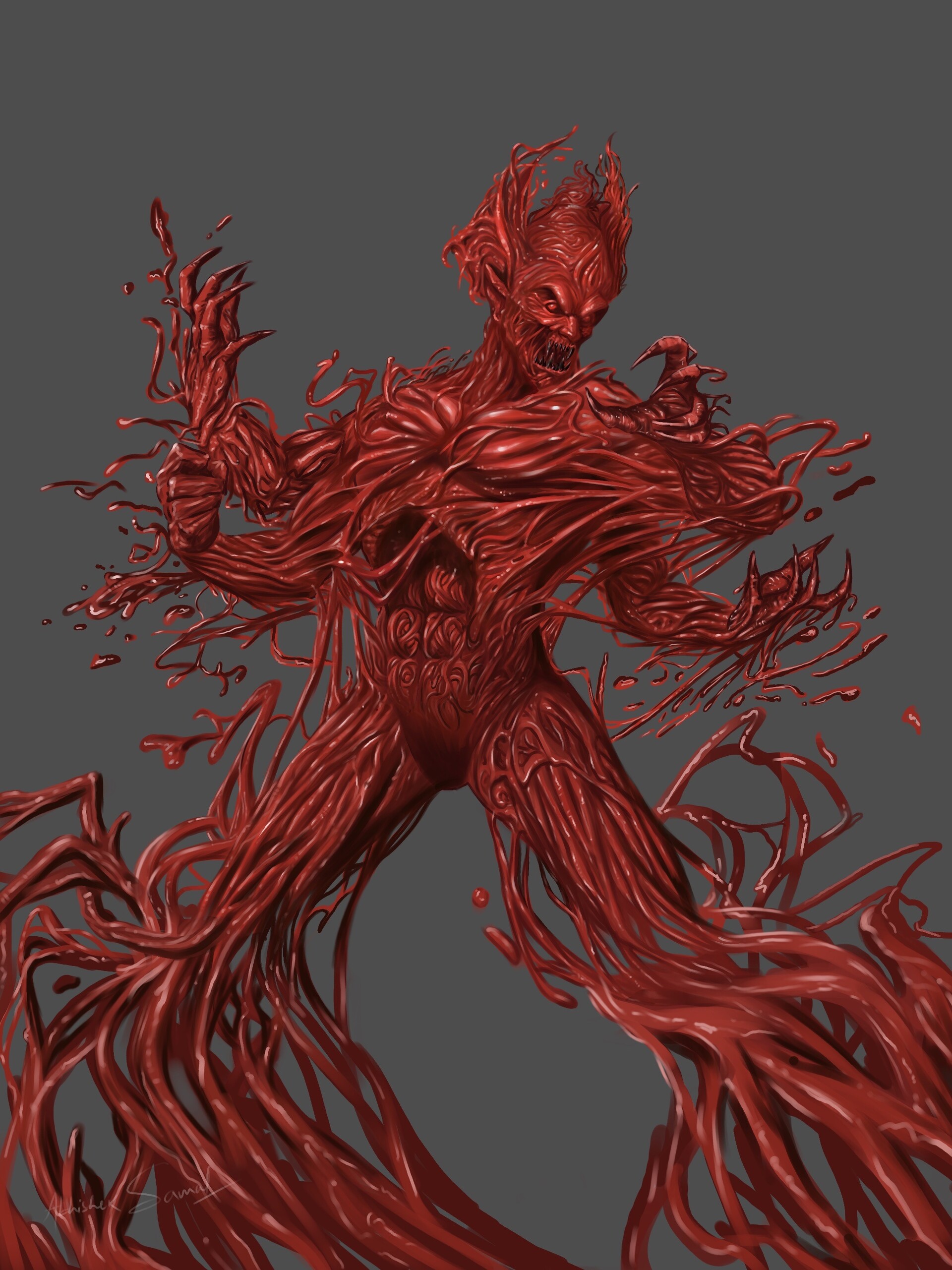 Abhishek Samal - Digital painting of Raktabija on Procreate