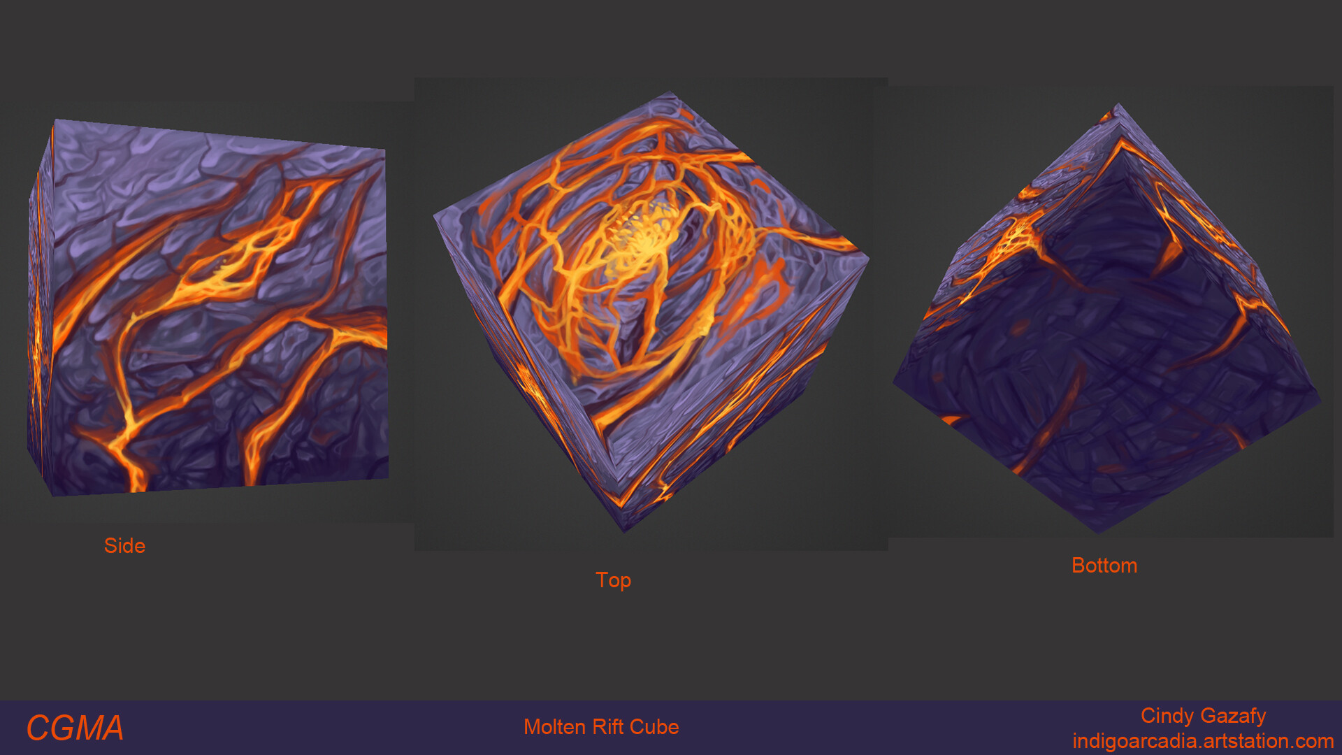 Cindy Gazafy - Stylized hand painted cubes for CGMA