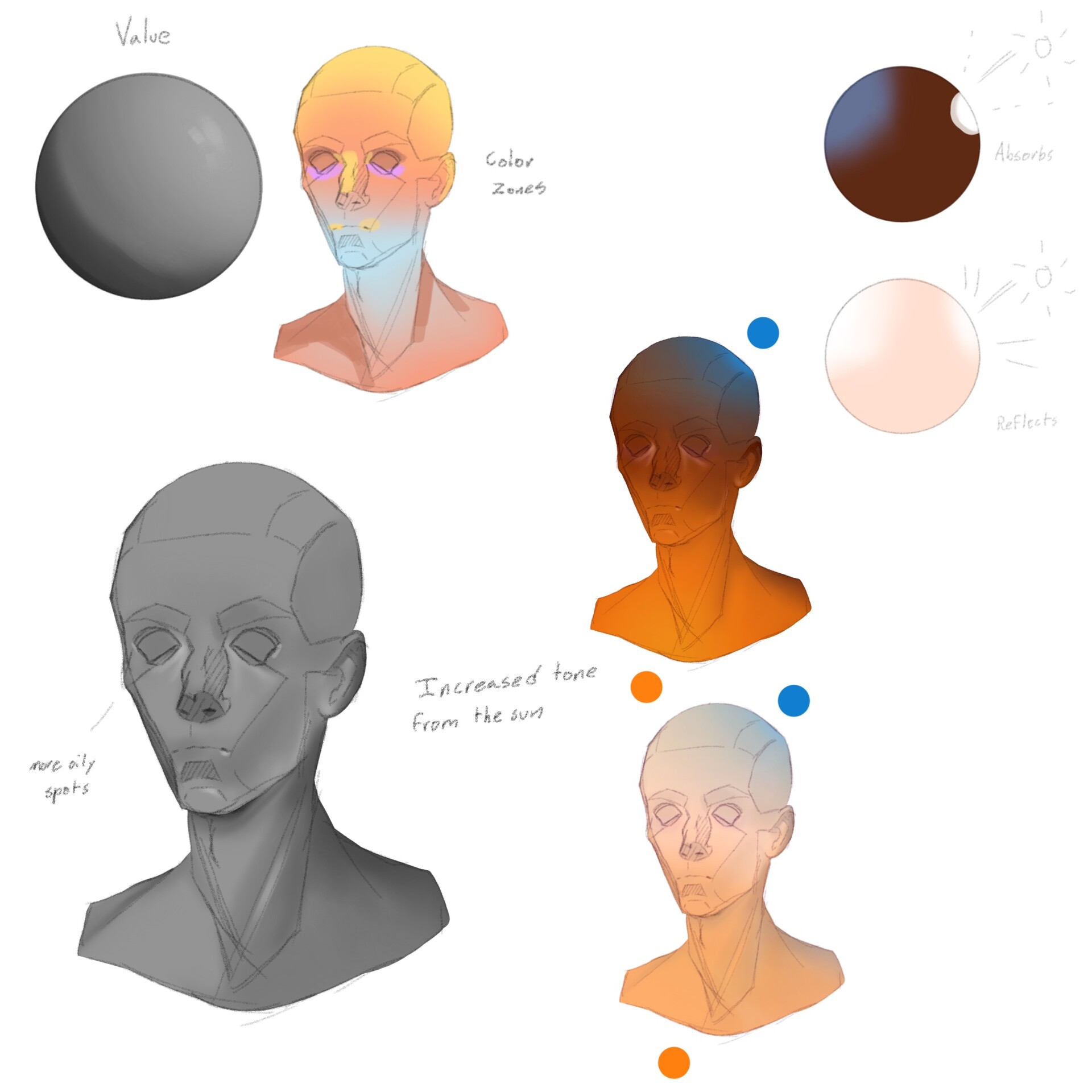 ArtStation - Practicing values and skin