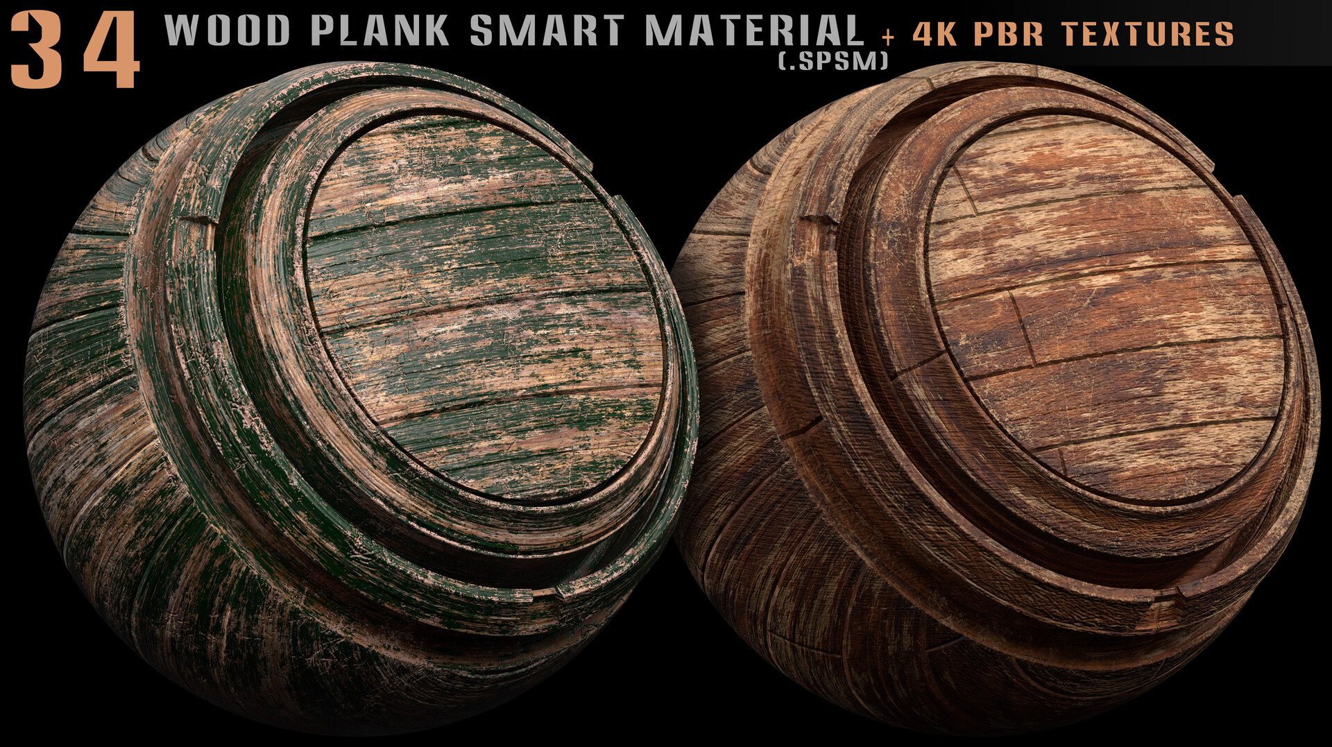 Mona Ghafourian - 34 Wood plank smart material + 4k PBR textures - Vol 11