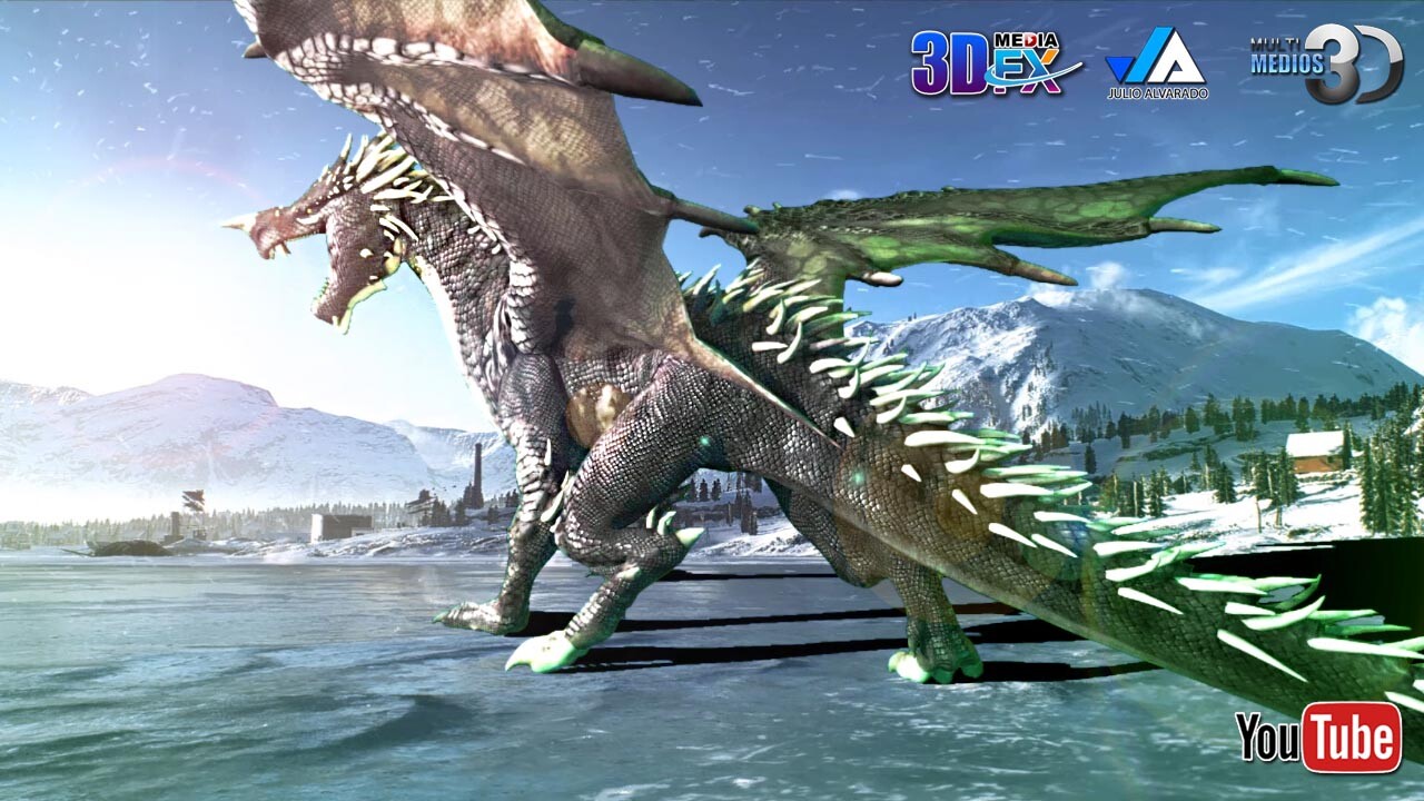 ArtStation - Dragon Animated Pack 3 Green Screen 3D