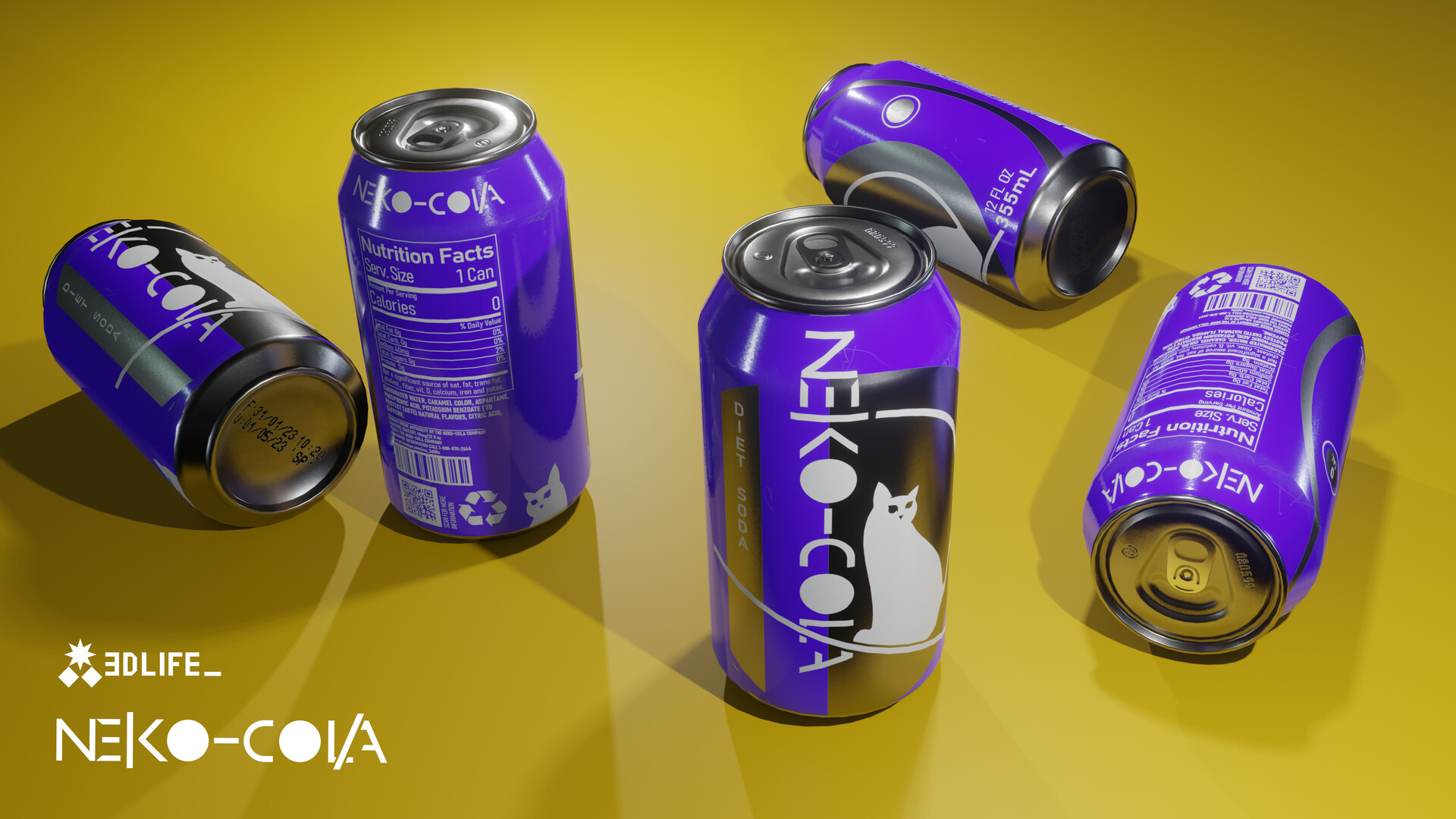 ArtStation - Game-ready Neko-Cola can