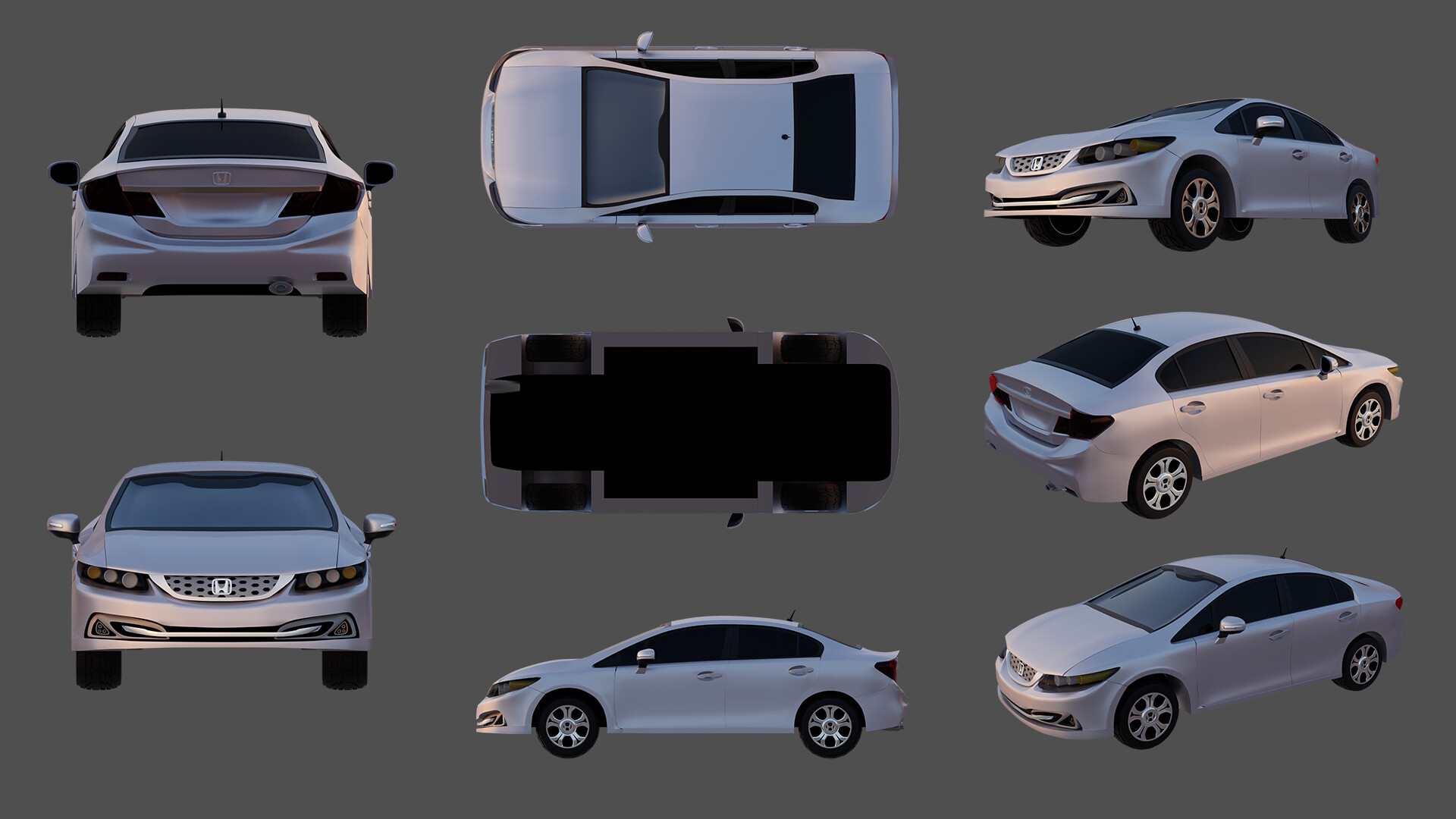 ArtStation - Honda Civic 2013 Retopology