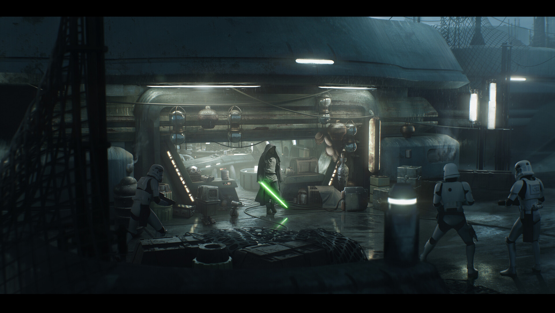 ArtStation - Harbor fight - Star wars