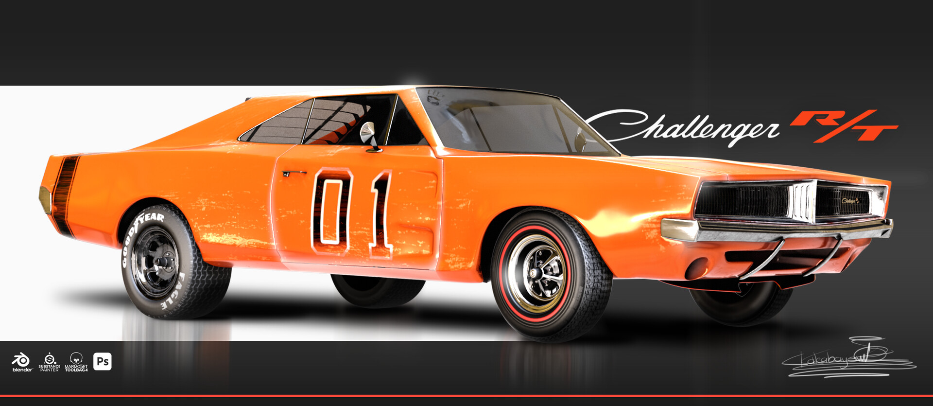 ArtStation - Dodge Charger - 1969 General Lee