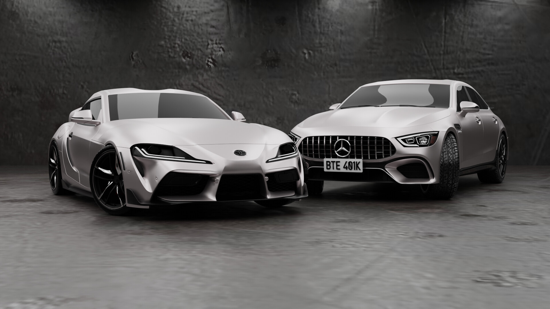 ArtStation - Realistic Render: Supra MK5 x Mercedes AMG GT Created and ...