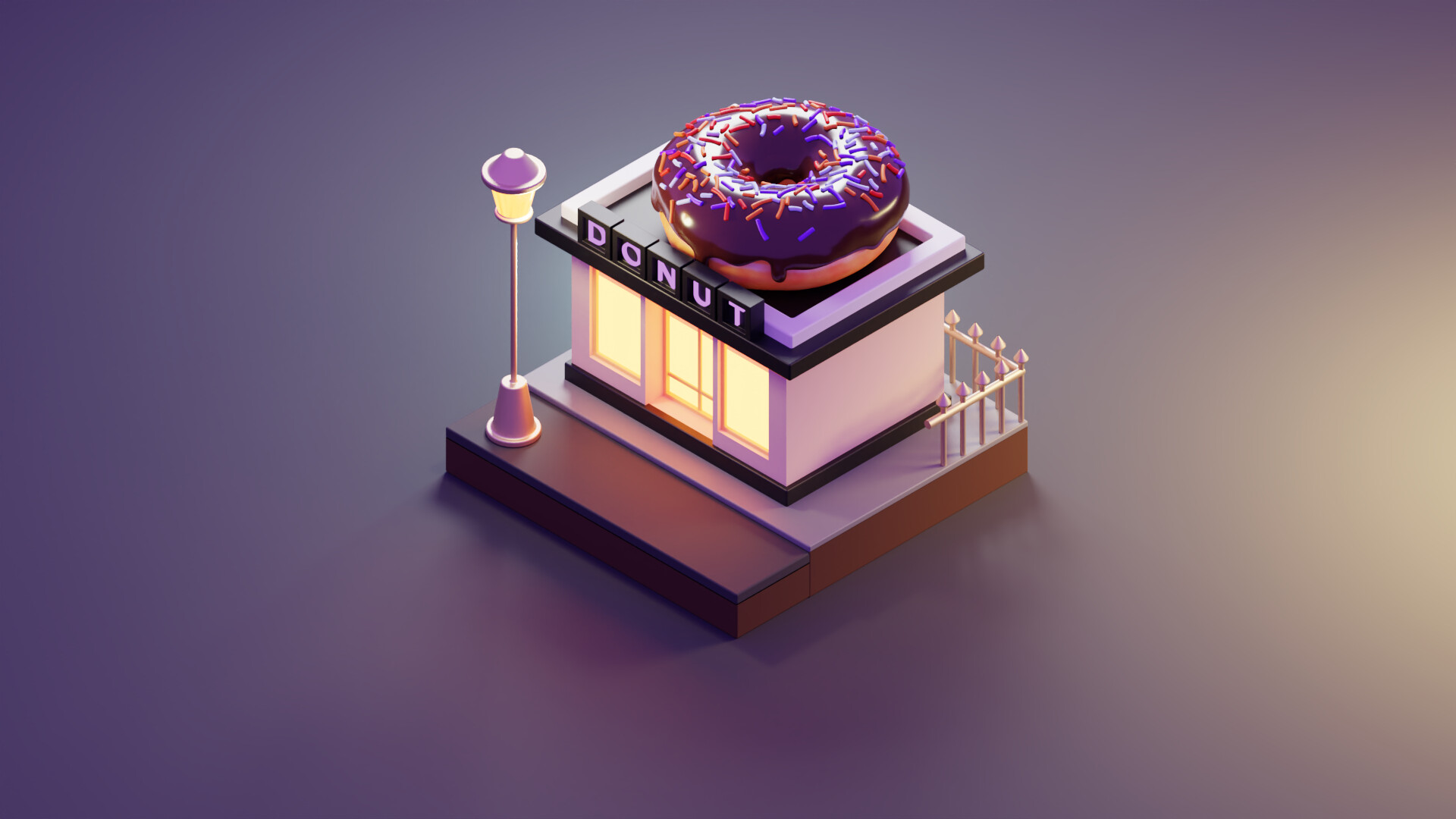 ArtStation - The Donut Shop (Game Asset; Type: Building)