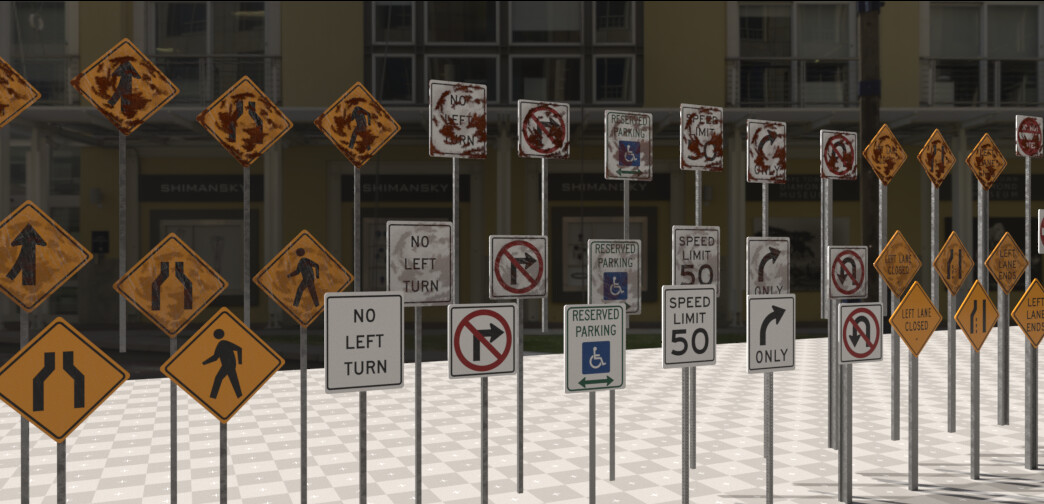 ArtStation - Traffic signs and traffic lights for Self Driving Car Proyect