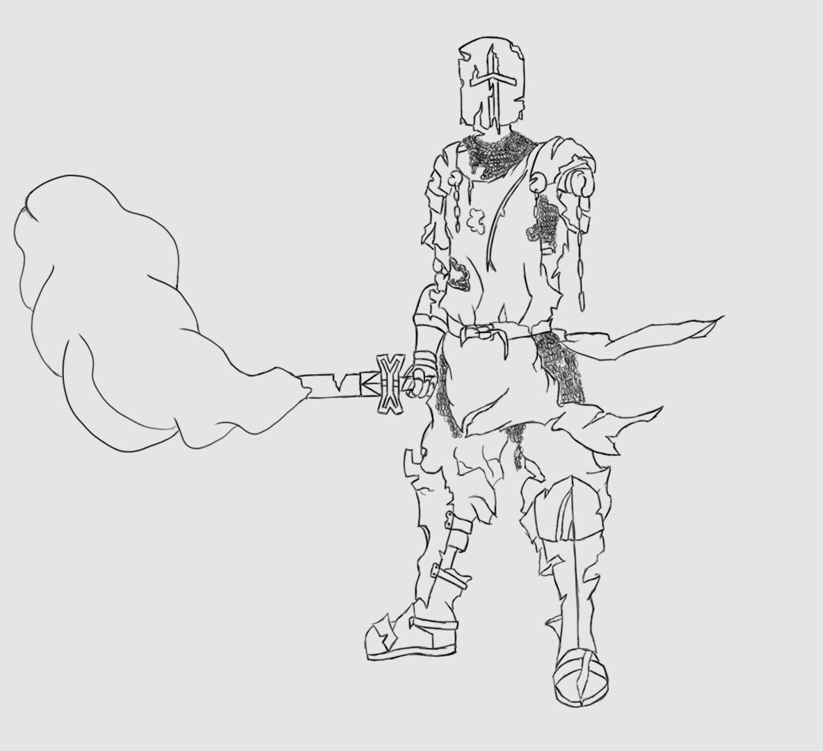 ArtStation - Fast concept of a skeleton knight