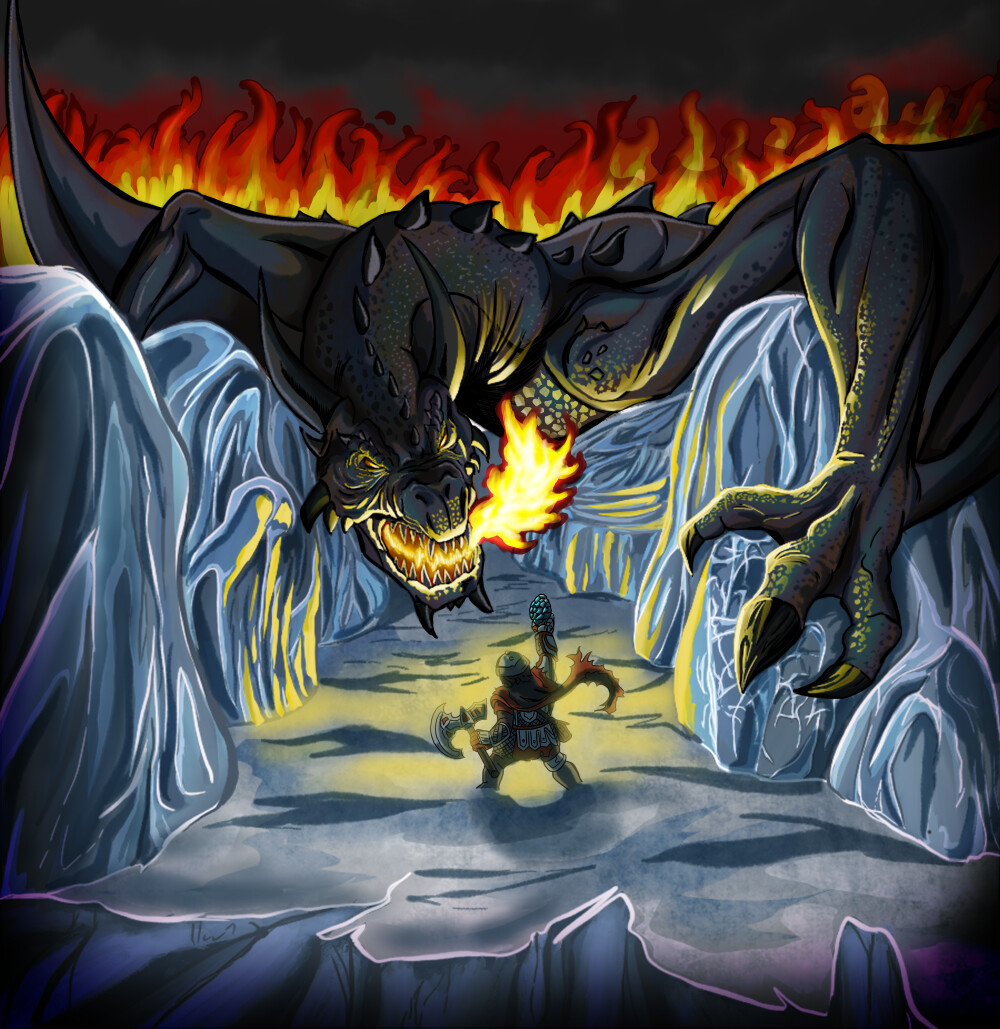 ArtStation - Enano vs Dragon