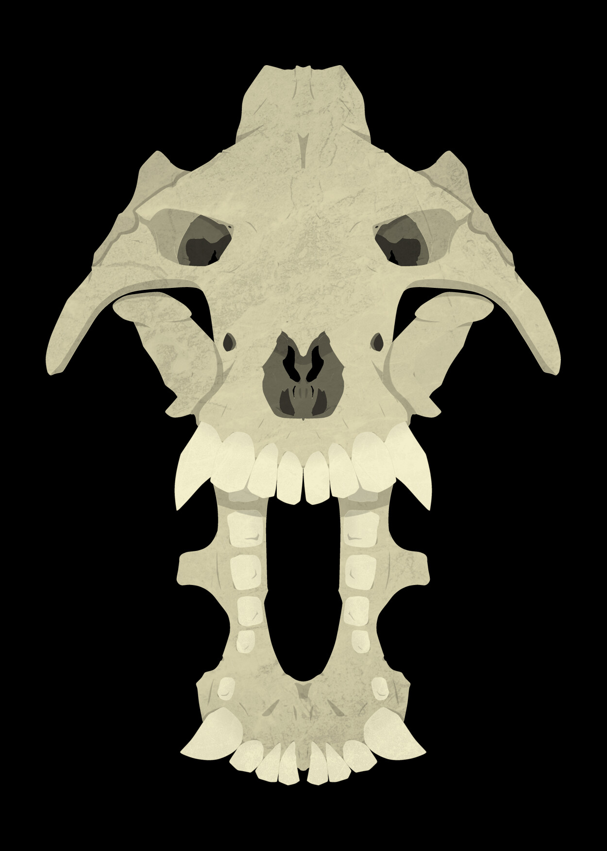 Wolf Skull Front Tattoo