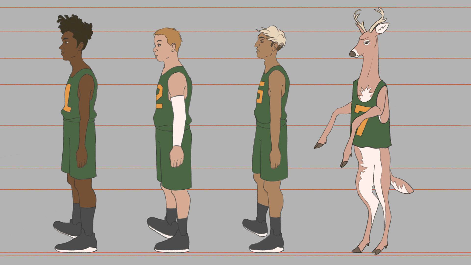 ArtStation - Deer plays basketball - Character sheet