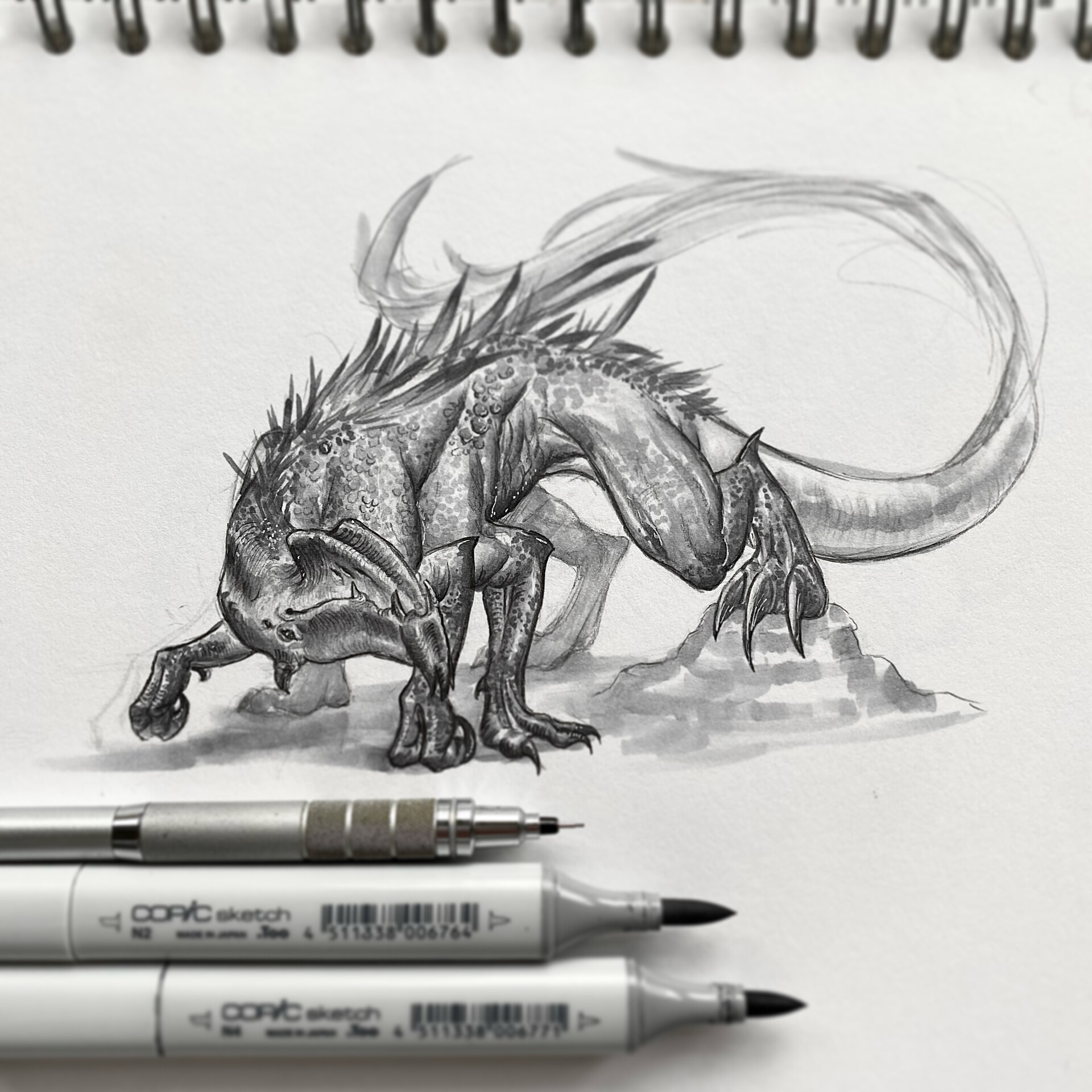 ArtStation - Creature design marker sketches