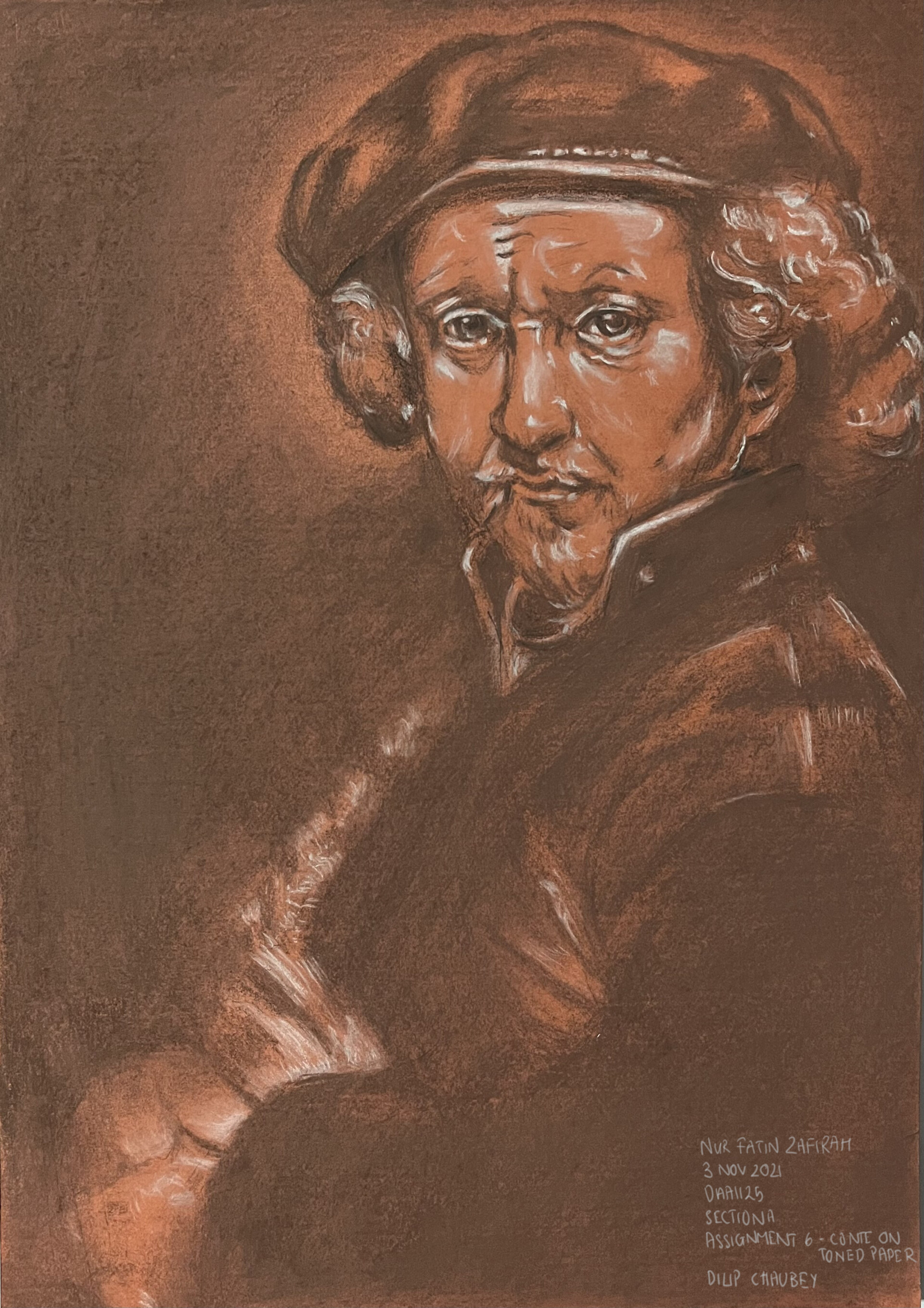 ArtStation - Traditional Medium: Conte on toned paper