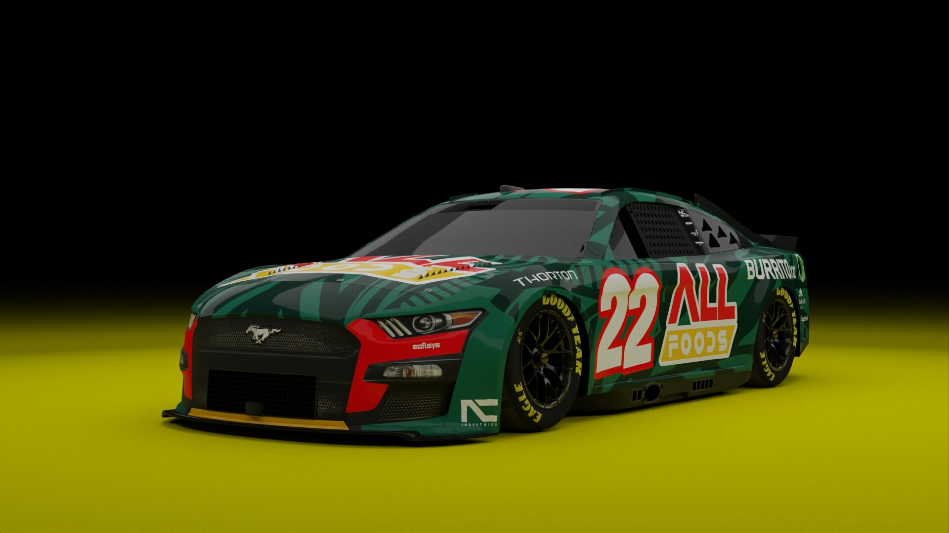 ArtStation - NASCAR Ford Mustang ALL Foods livery
