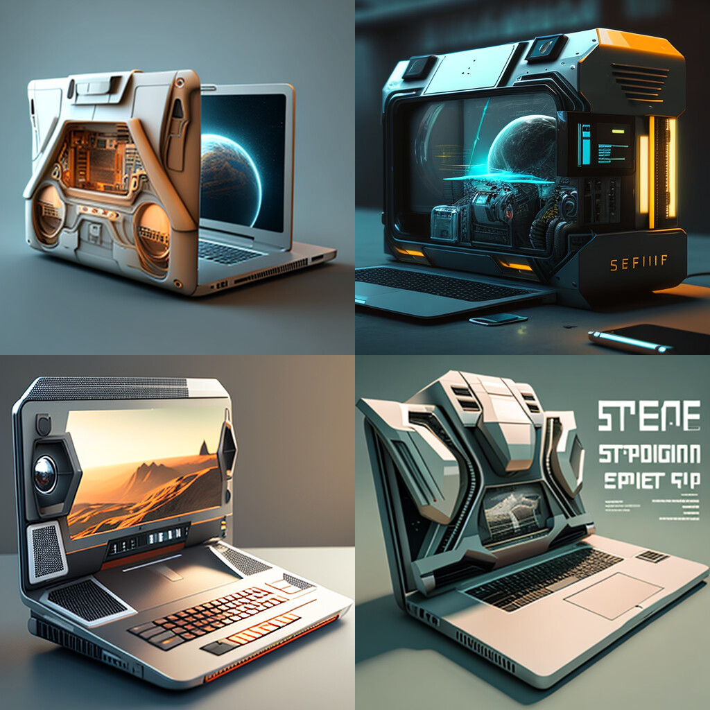 ArtStation - SF modern-futuristic laptop