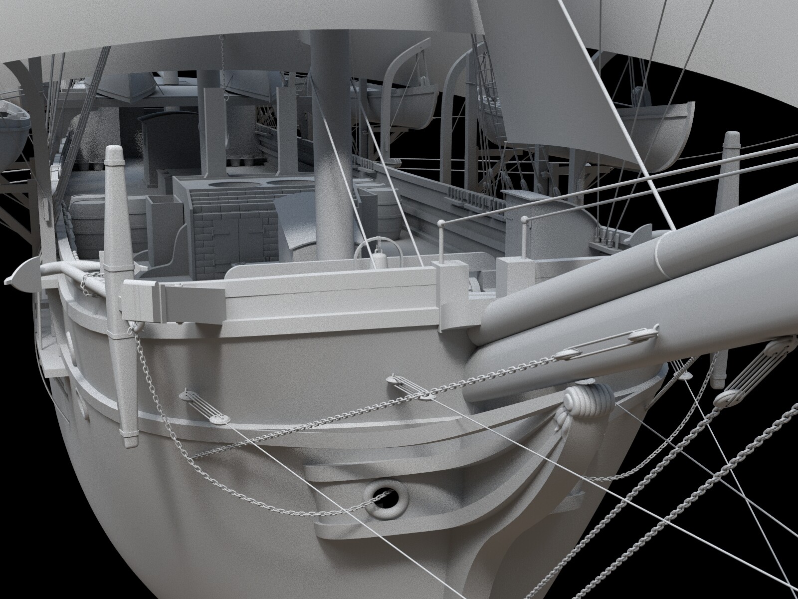 ArtStation - American whaling ship Charles W. Morgan (untextured)