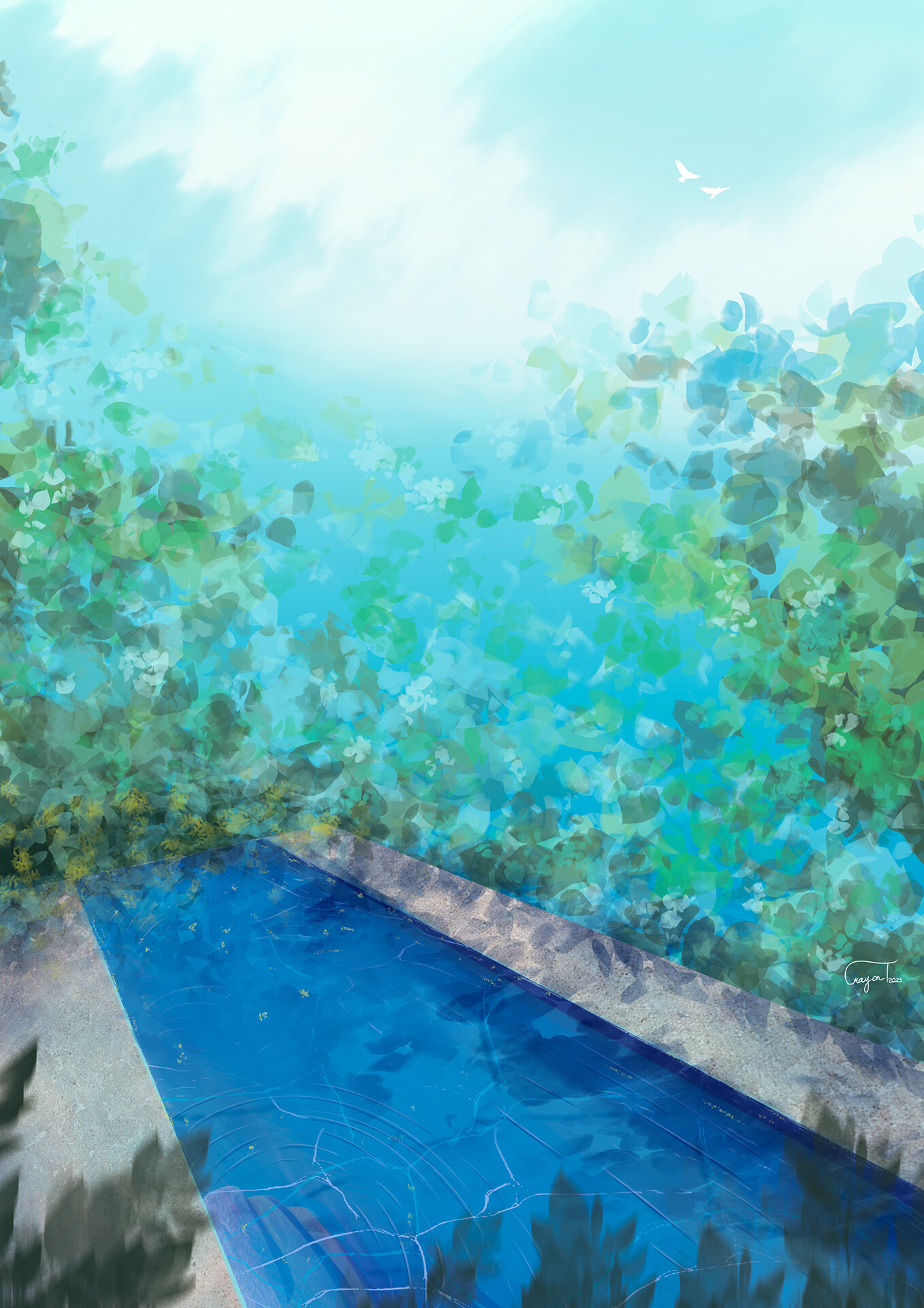 ArtStation - my recent artwork #swimmingpool #digitalpainting