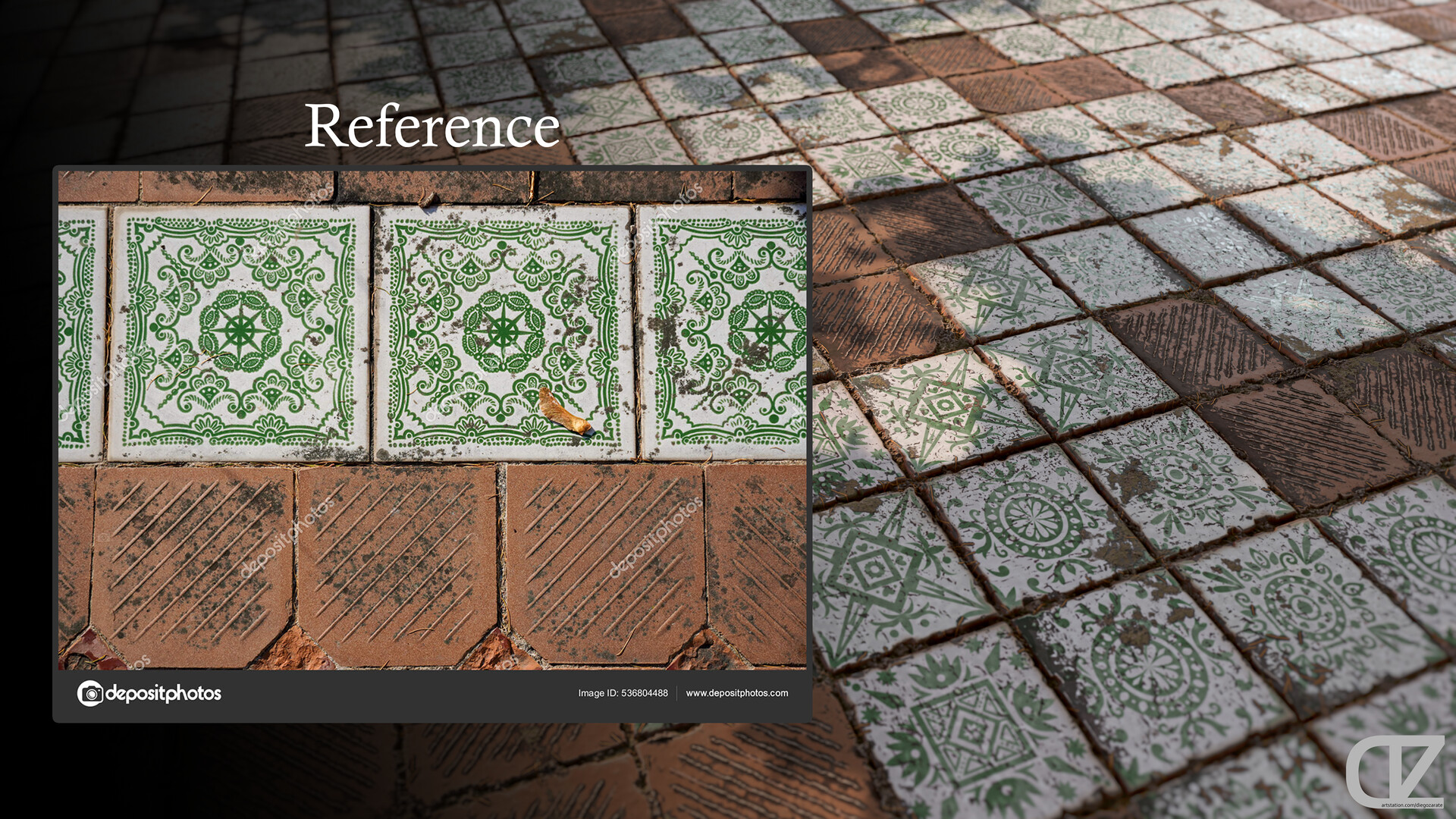 ArtStation - PBR - OLD CERAMIC TILES - 4K MATERIAL
