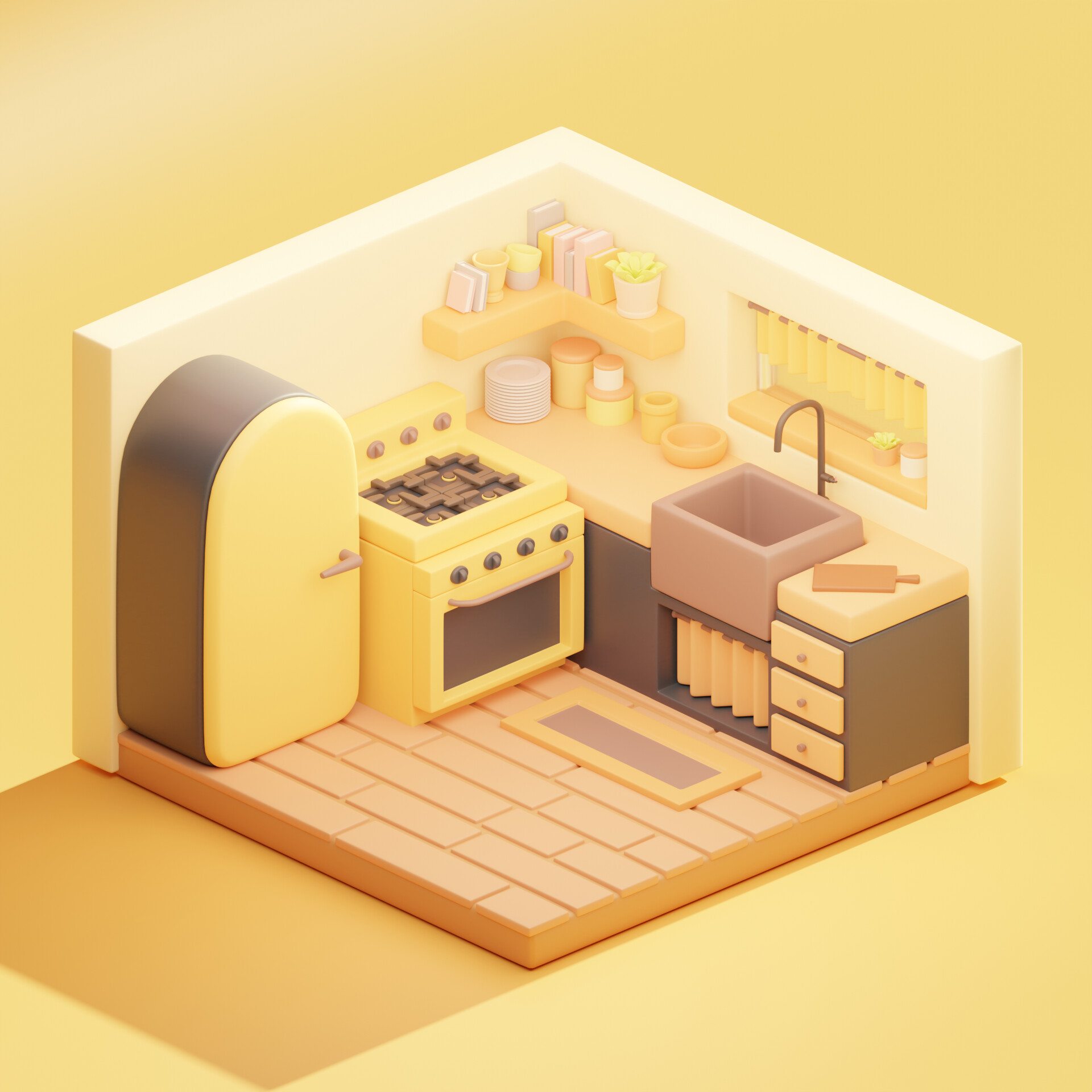 ArtStation - Isometric Kitchen