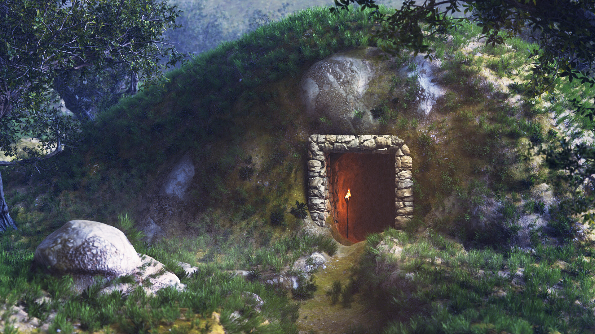 ArtStation - Cave entrance in blender