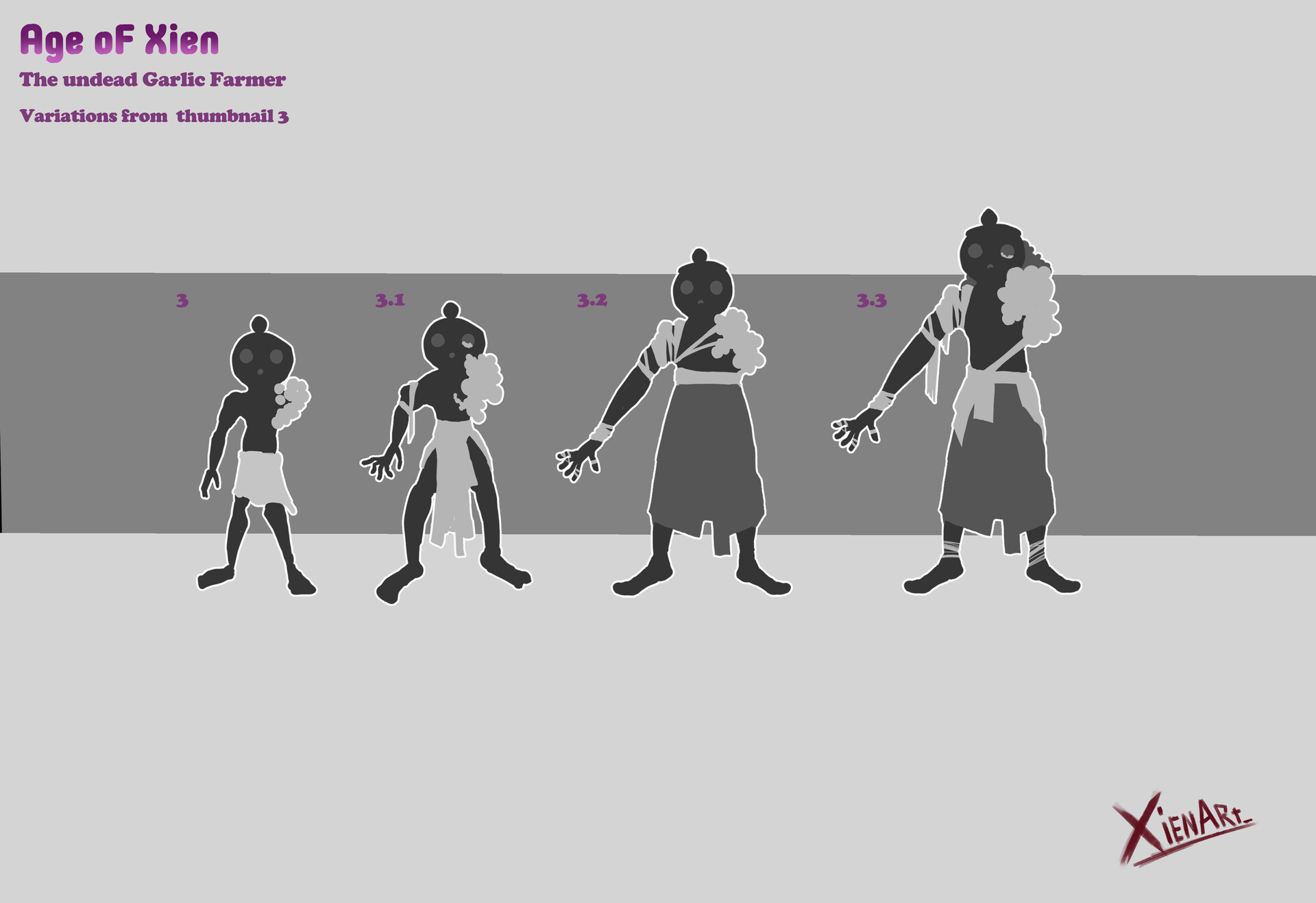 Sienne.Nijdam - Personal project: Age Of Xien, The Undead Garlic Farmer