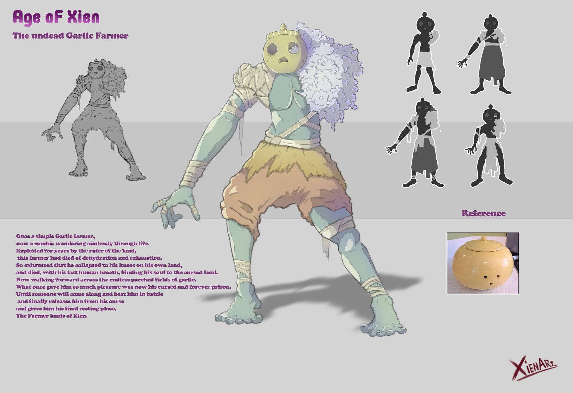 Sienne.Nijdam - Personal project: Age Of Xien, The Undead Garlic Farmer