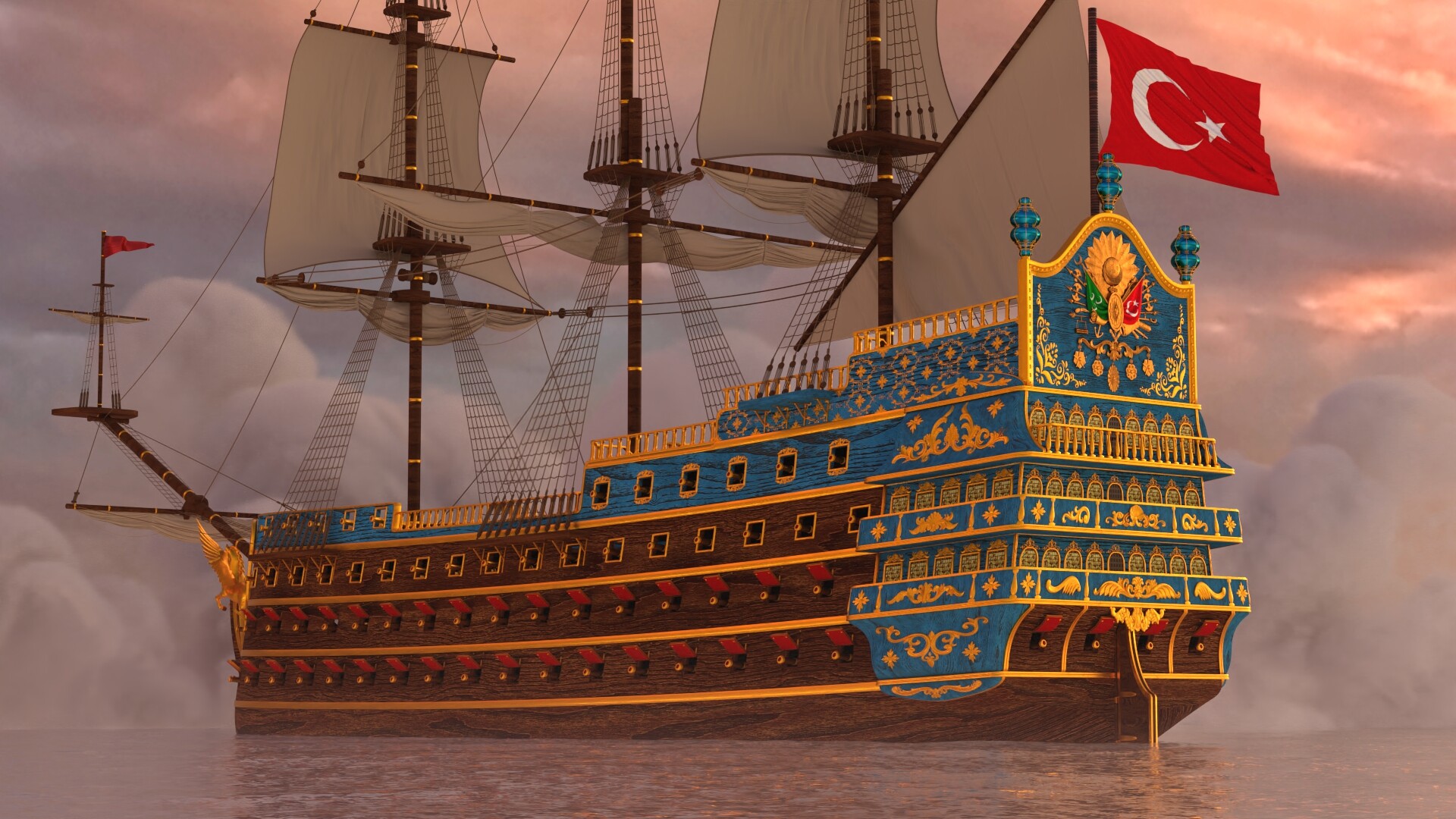 ArtStation - Ottoman (Yavuz) Galleon Ship Concept Arts