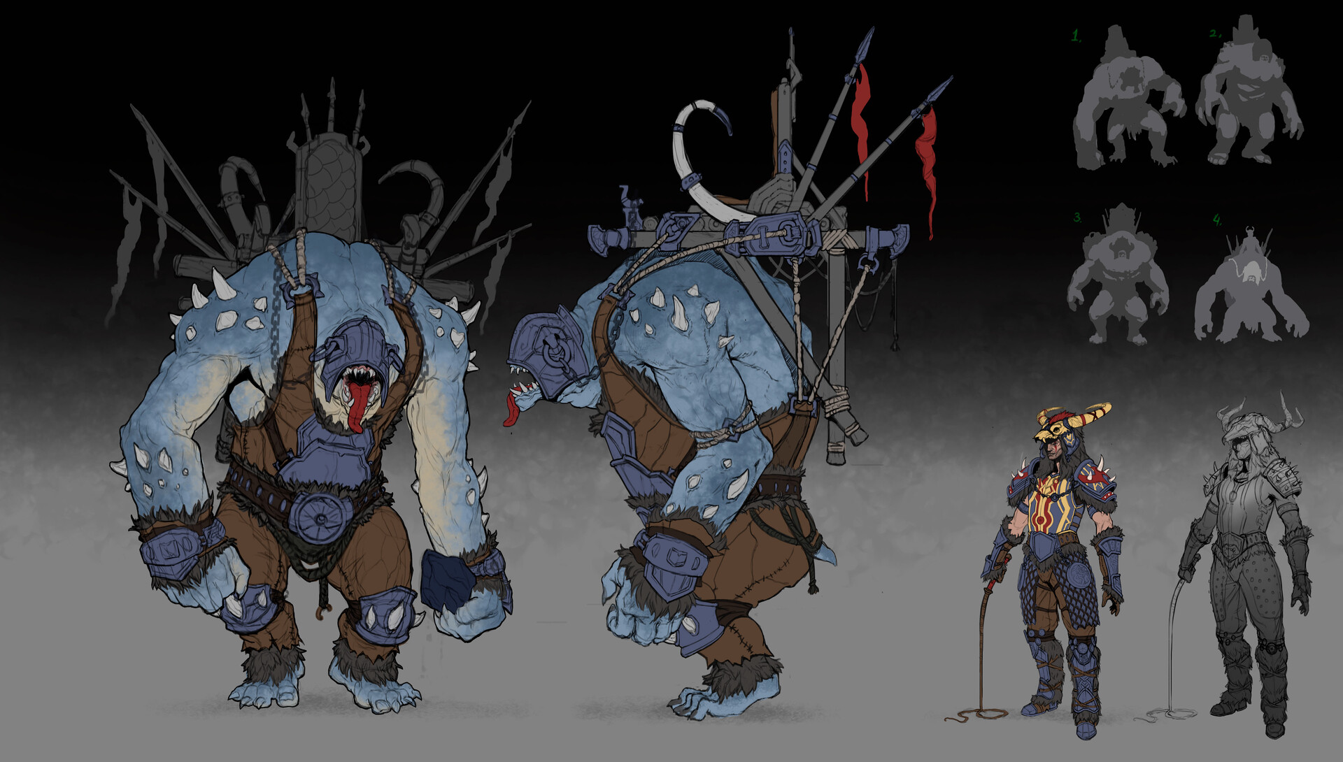 ArtStation - Troll and rider.