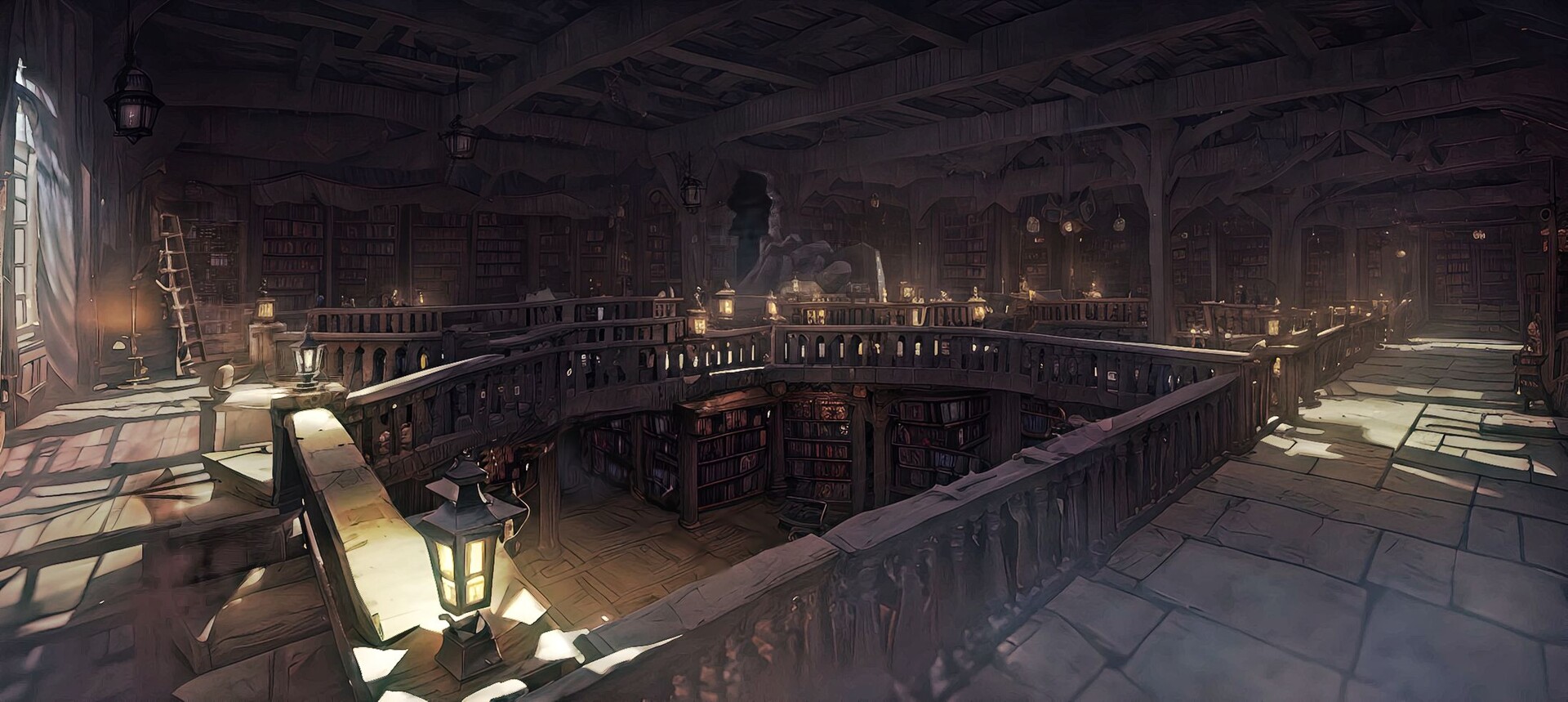 ArtStation - Library kitbash illustration