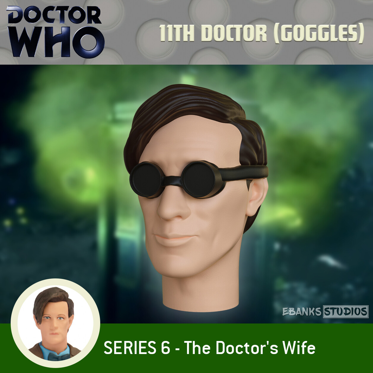 ArtStation - 11th Doctor (Goggles) Custom Doctor Who Figure Head
