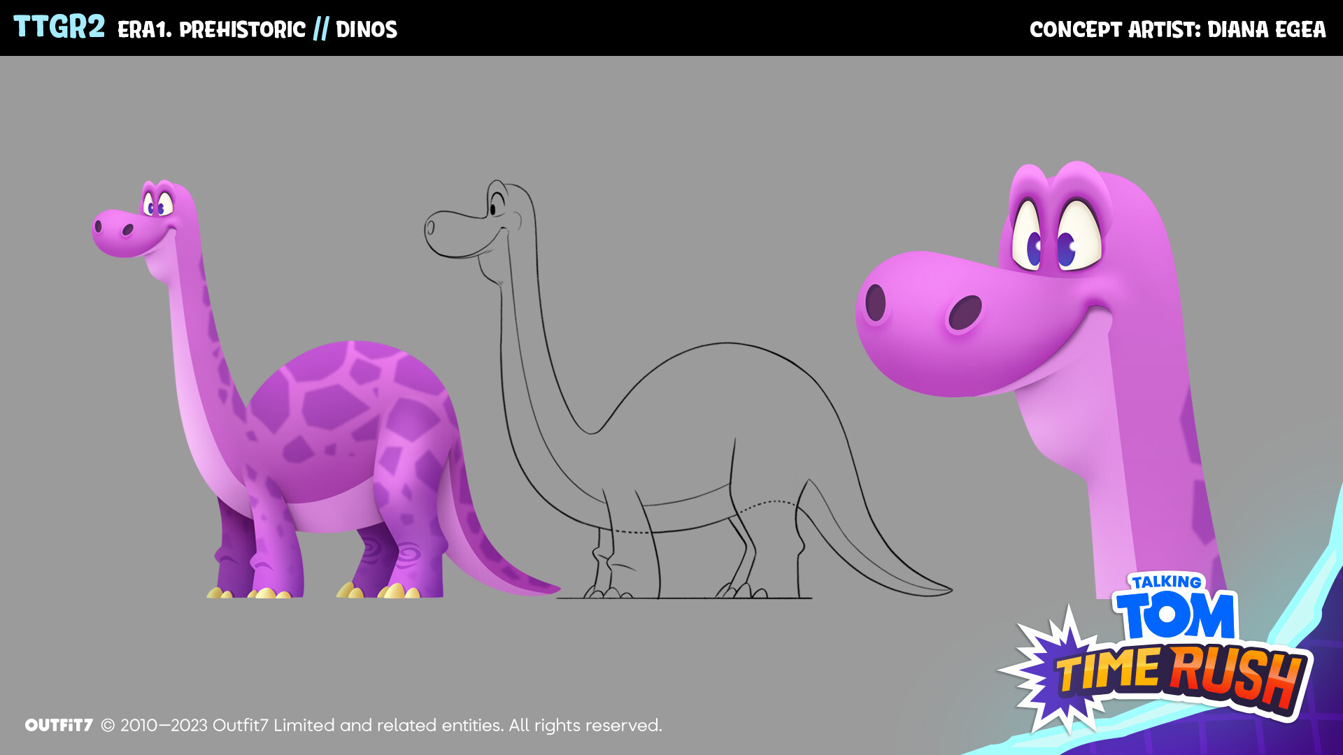 Diana Egea - Talking Tom: Time Rush. Dinosaurs designs