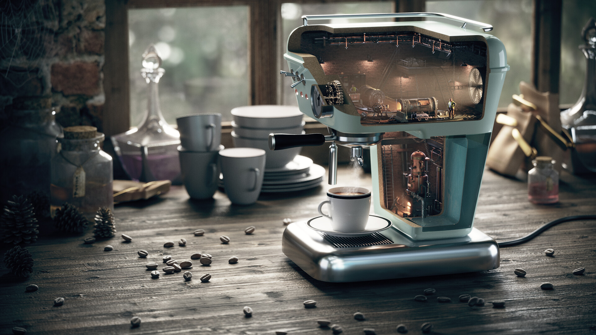 ArtStation - Hard at work making coffee...