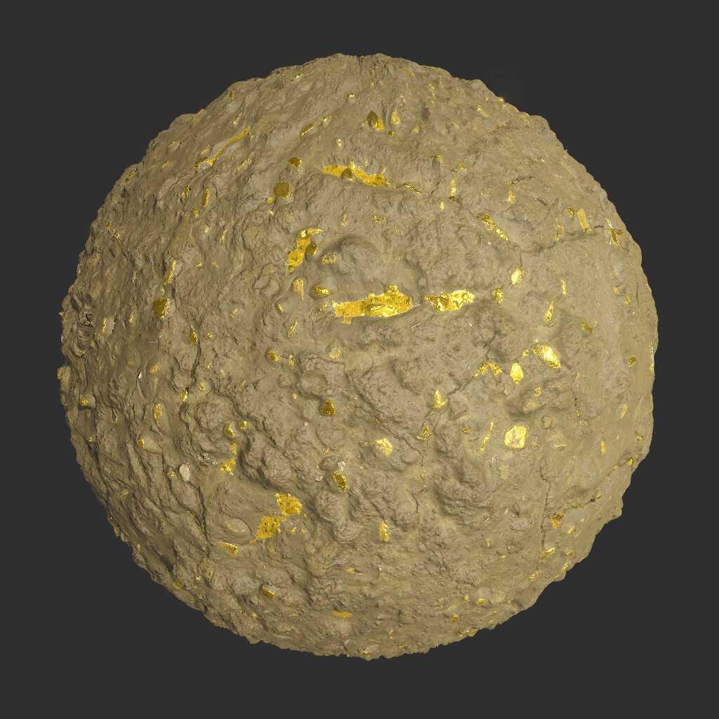 ArtStation - Gold Soil Mud PBR 4K Textures