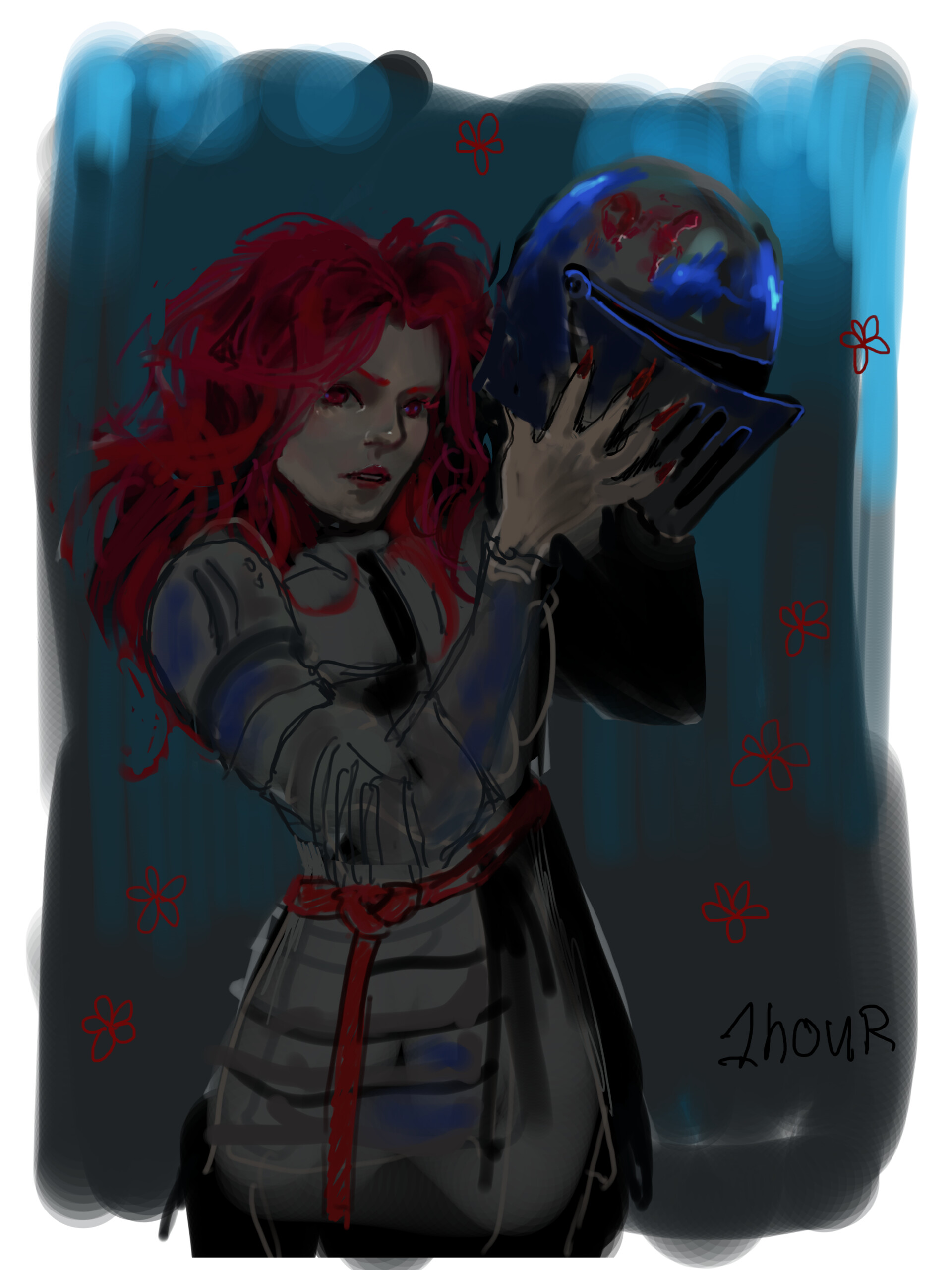 ArtStation - Red hair knight