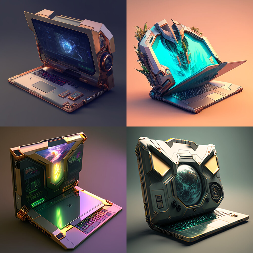 ArtStation - Futuristic laptop