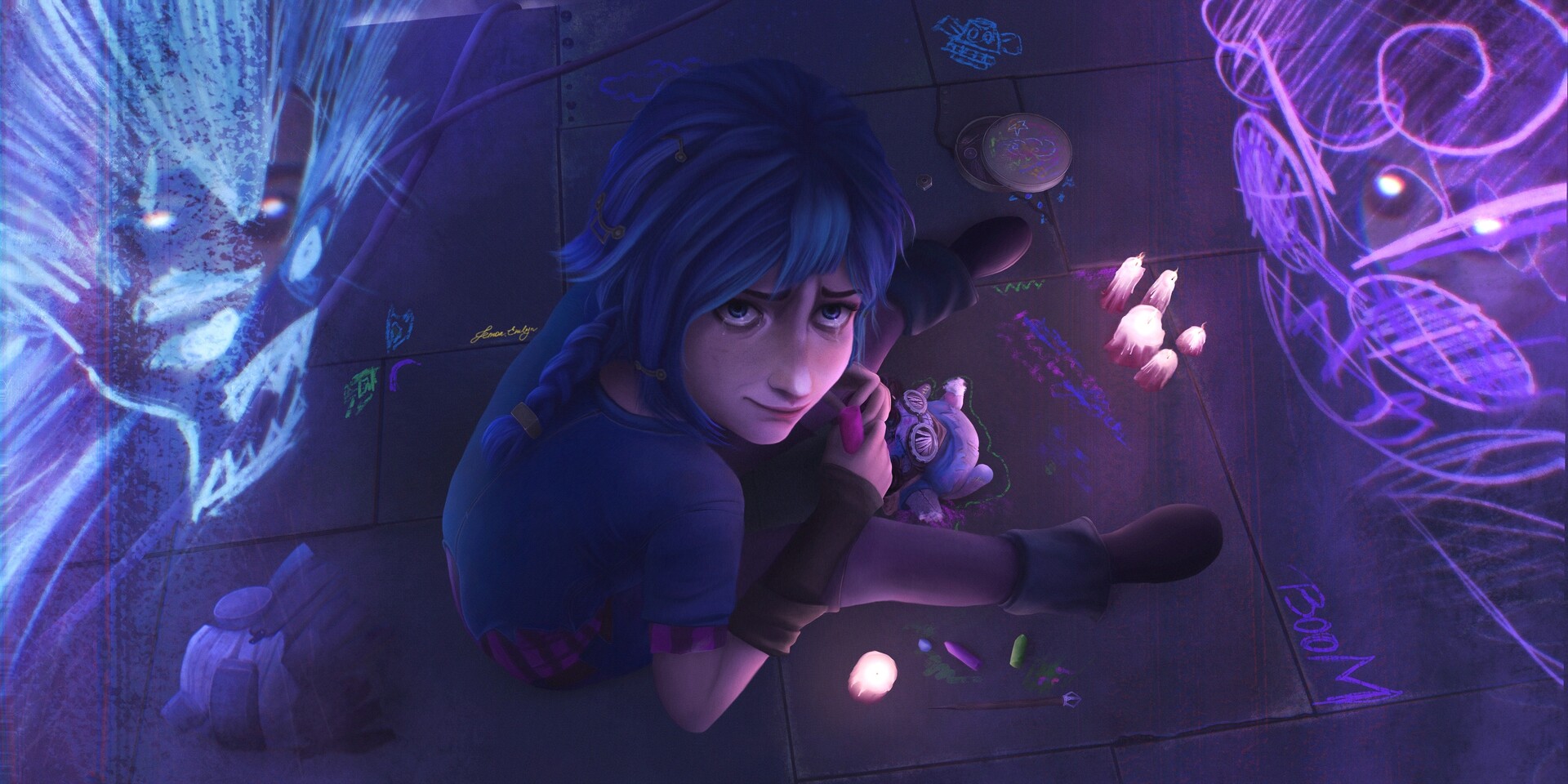 ArtStation - Powder is making new friends (Arcane Fanart)