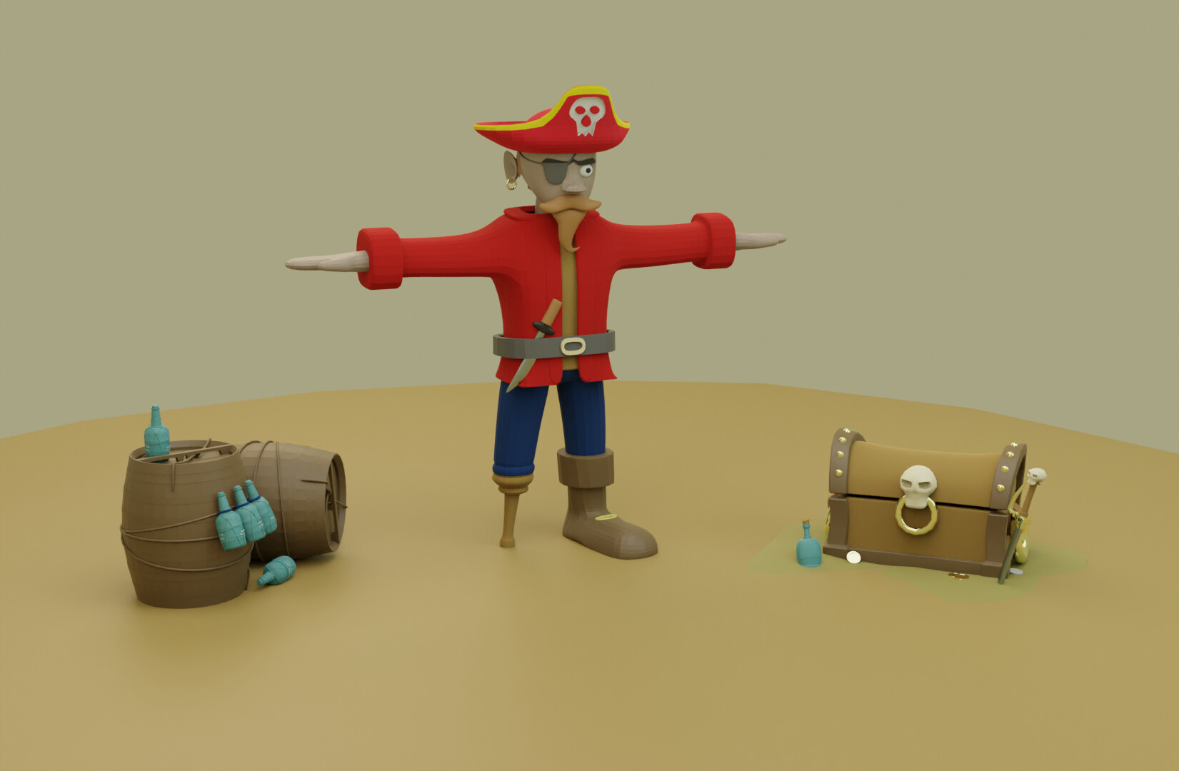 ArtStation - Low poly pirates 💀⚓