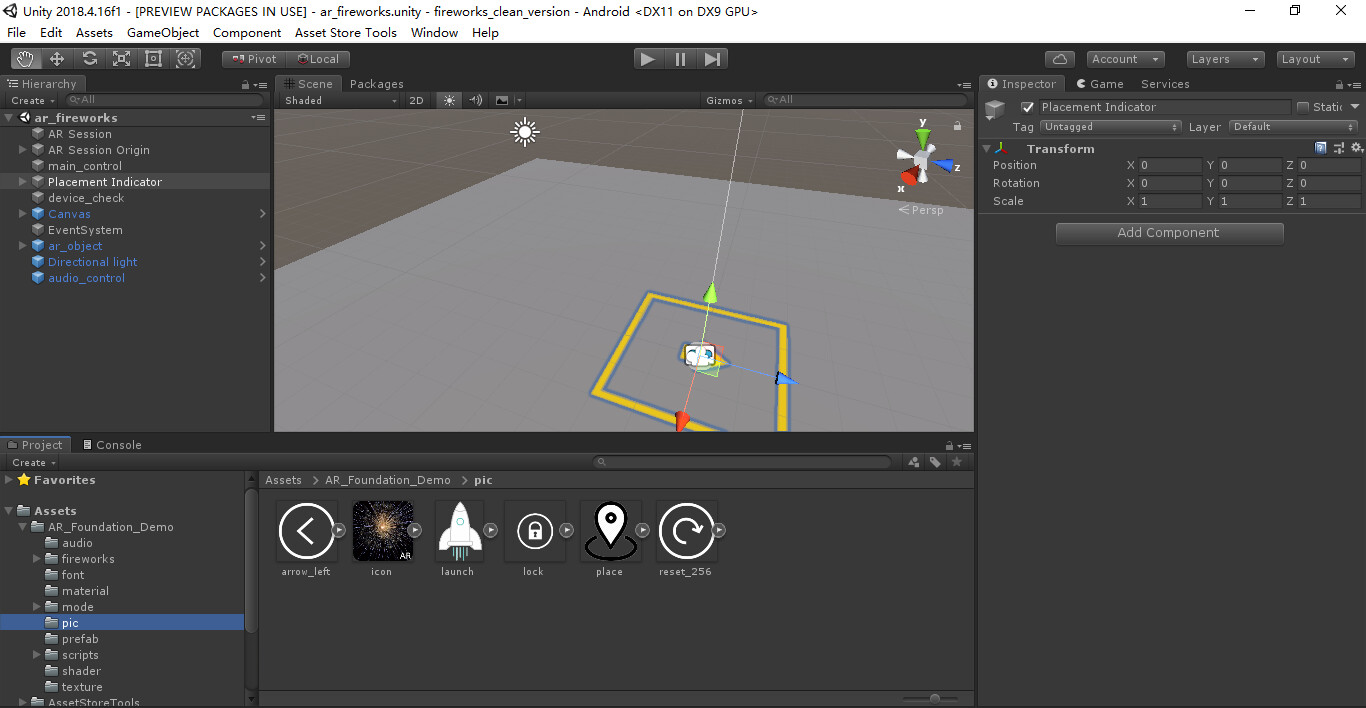 Easy Game Studio - Unity Template - AR Fireworks - Downloadable
