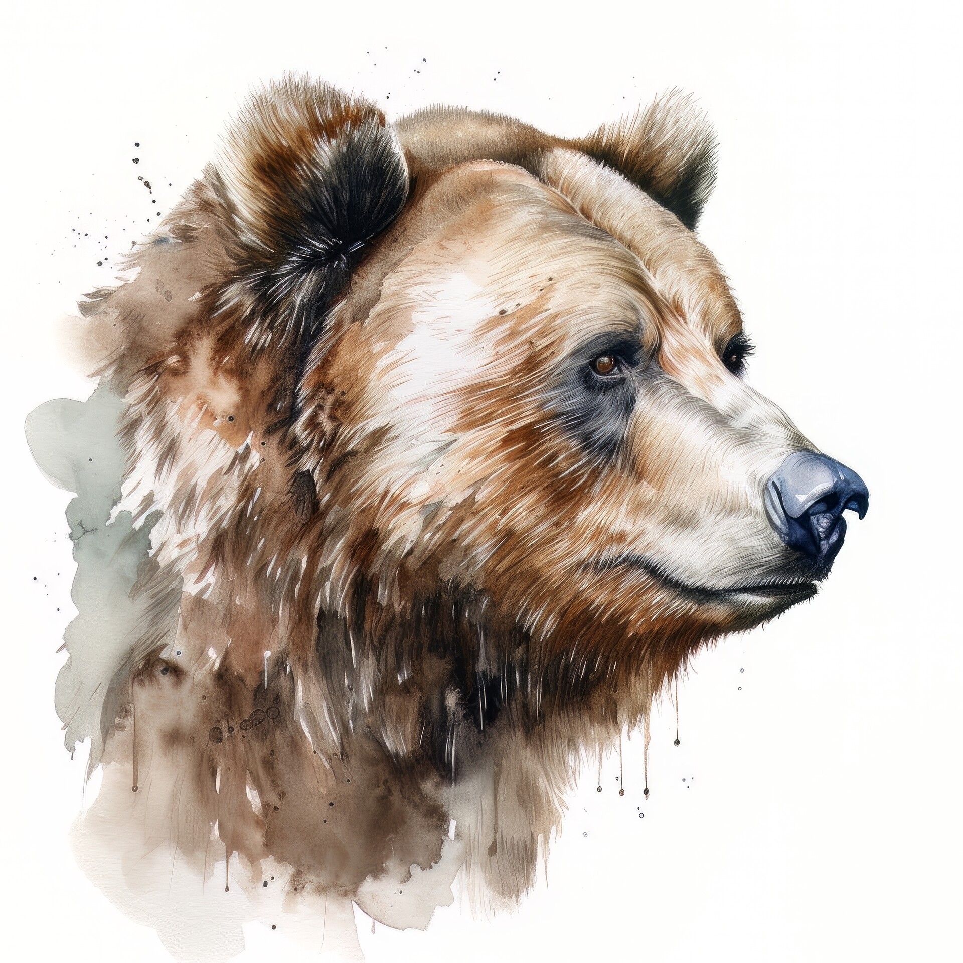 Francois Ringuette - Bear Animal Portrait Watercolor Painting