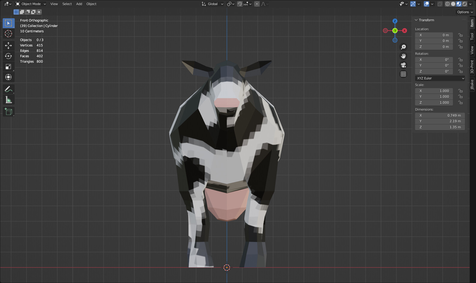 Anton Lundh - Low poly cow - N64 style