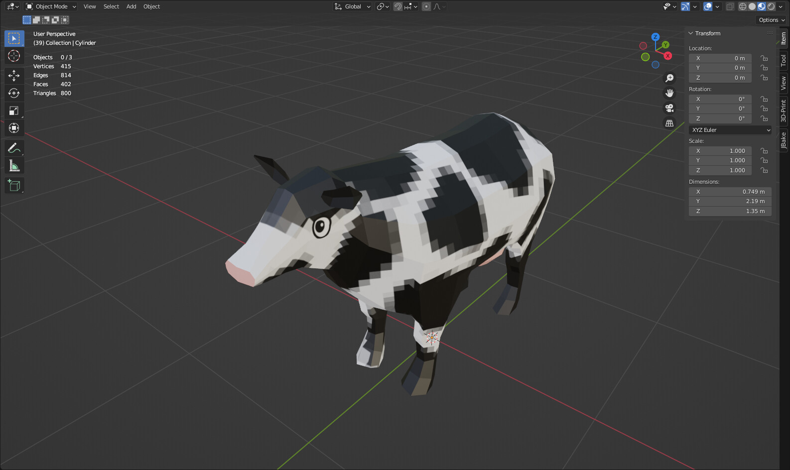 Anton Lundh - Low poly cow - N64 style