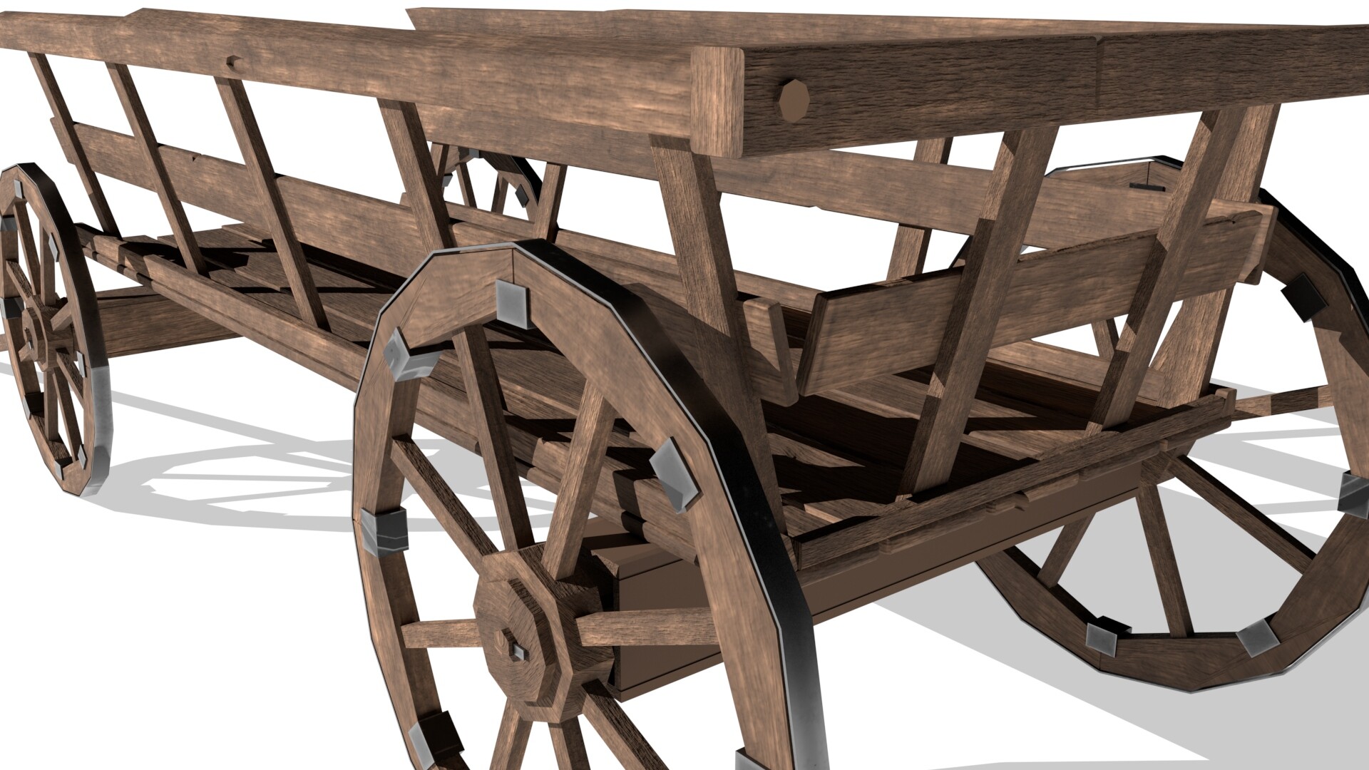 ArtStation - Wooden rural cart on wheels