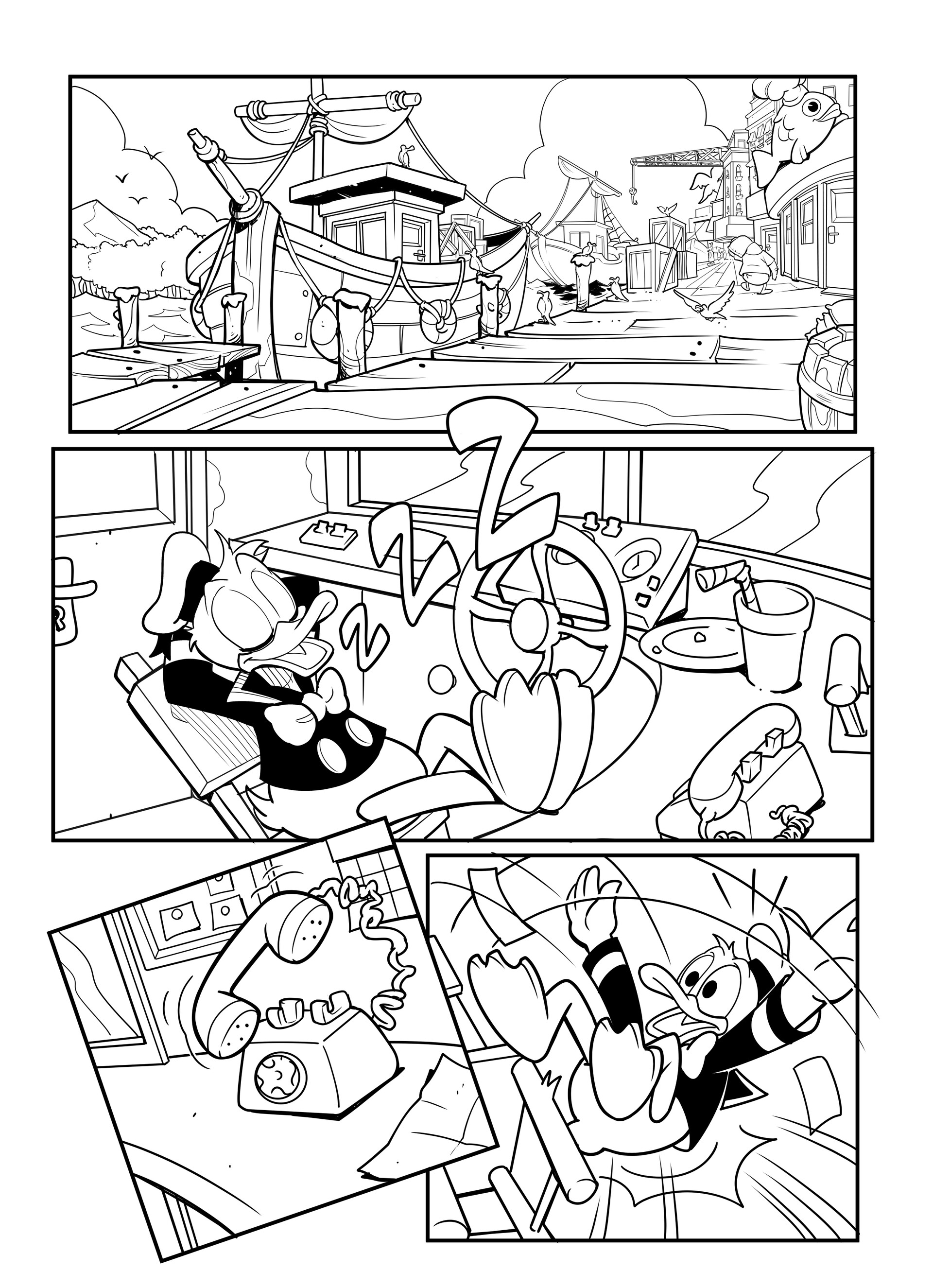 christmas donald duck coloring page