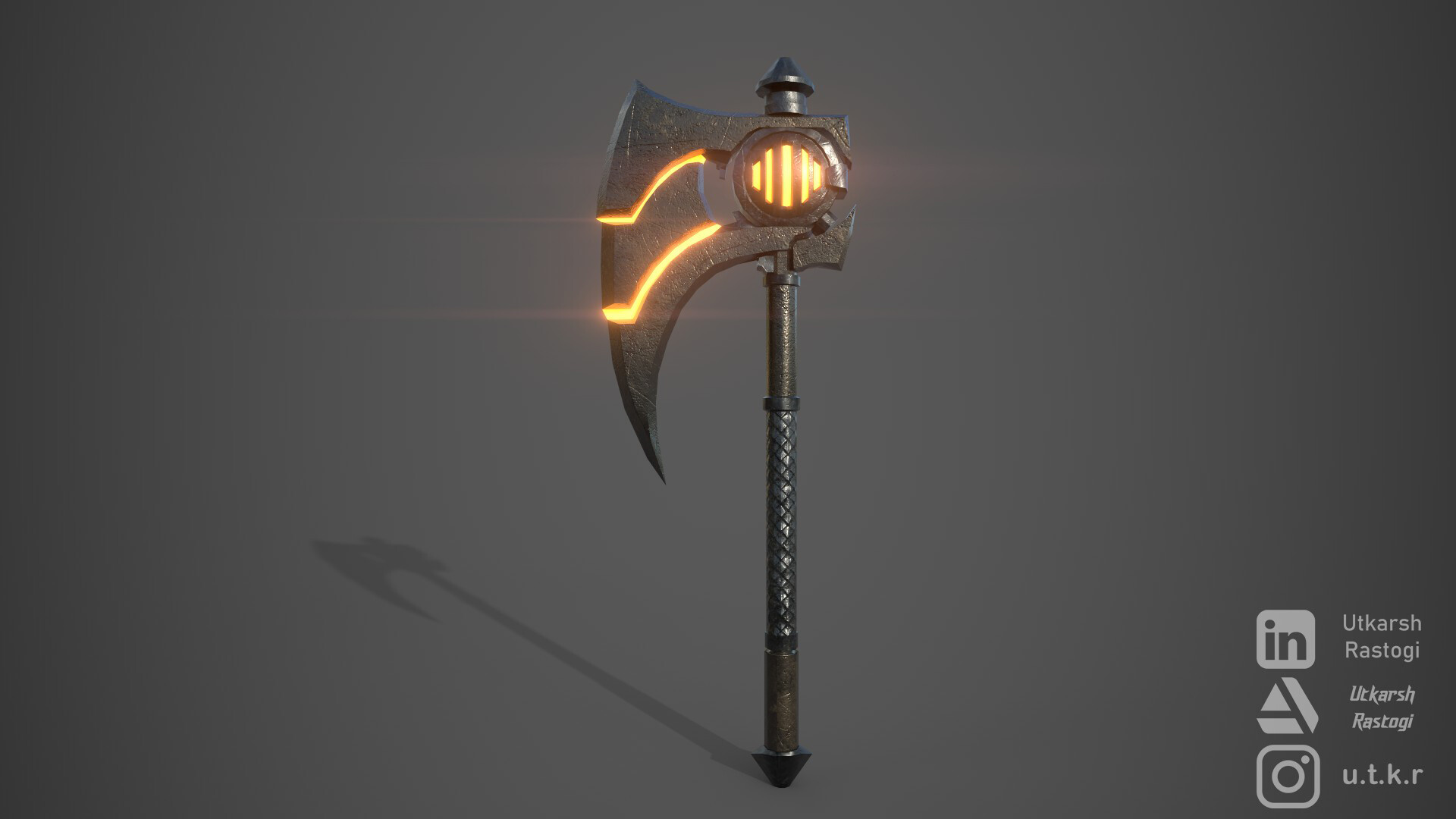 ArtStation - 3D Axe with Lava