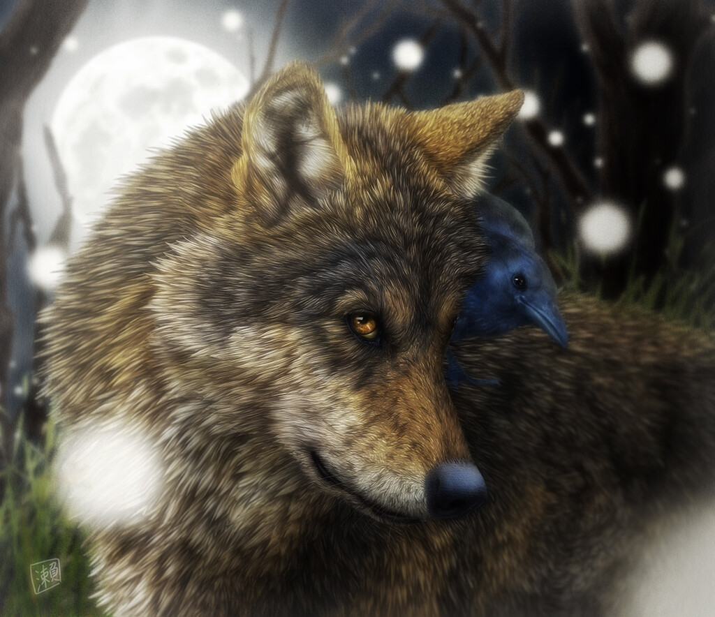 ArtStation - Wolf and Crow