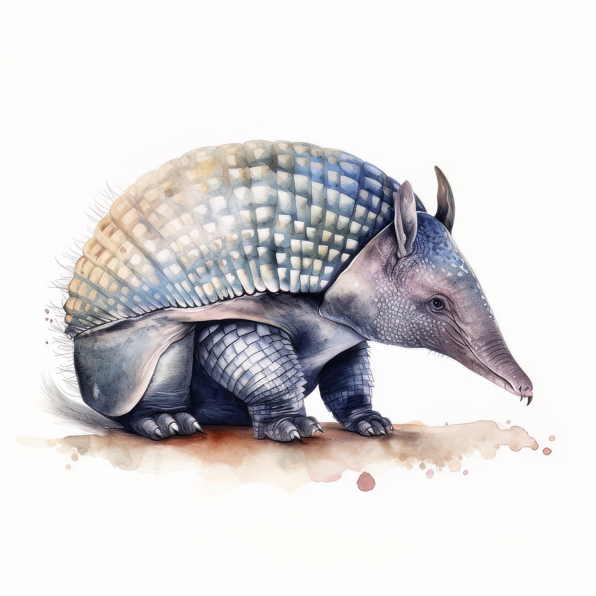 ArtStation - Armadillo Animal Portrait Watercolor Painting
