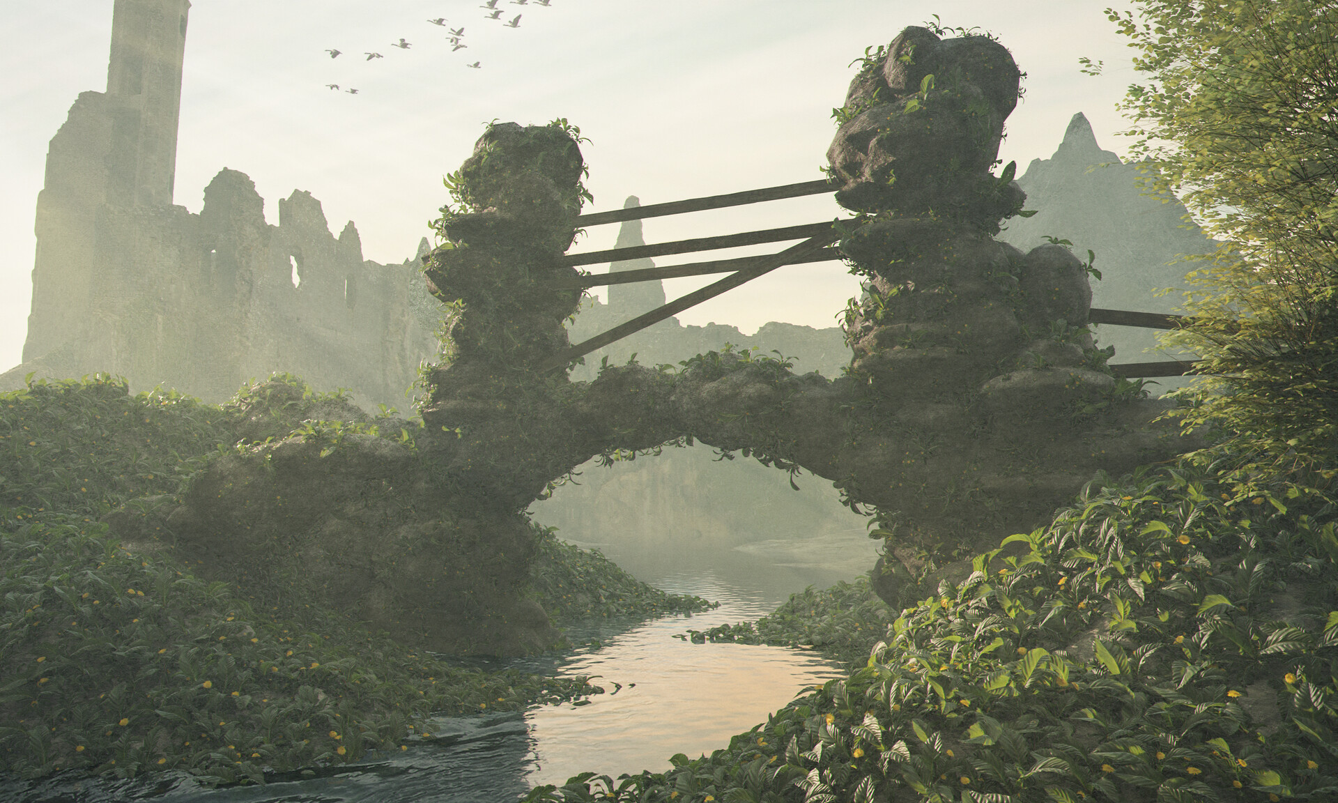 ArtStation - Rocky passage