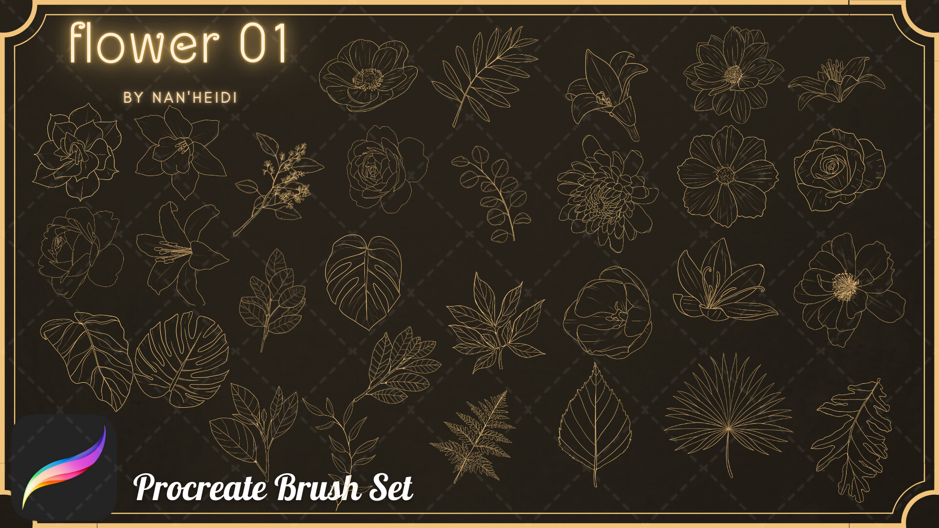 ArtStation - 30 Flower 01 Procreate brushes_By Nan'Heidi