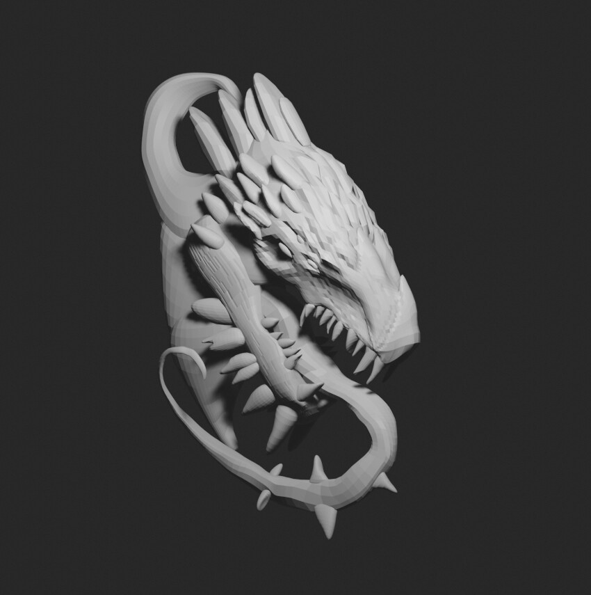 ArtStation - Model 3D of simple dragon